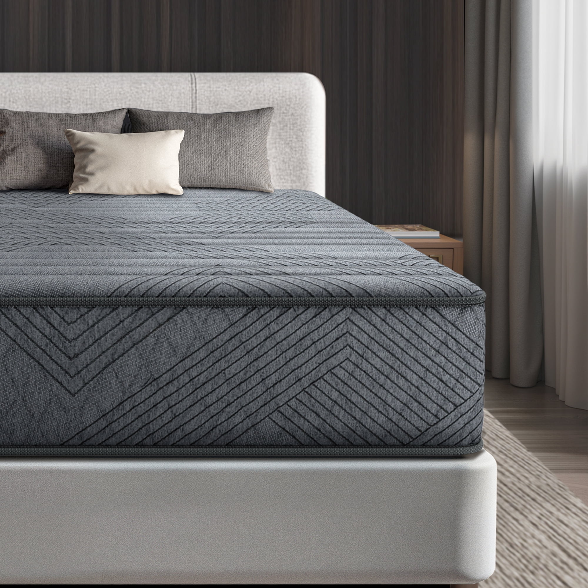 POSMOND Twin Mattress, 8 inch Cooling Gel Memory Foam & Pocket Spring ...