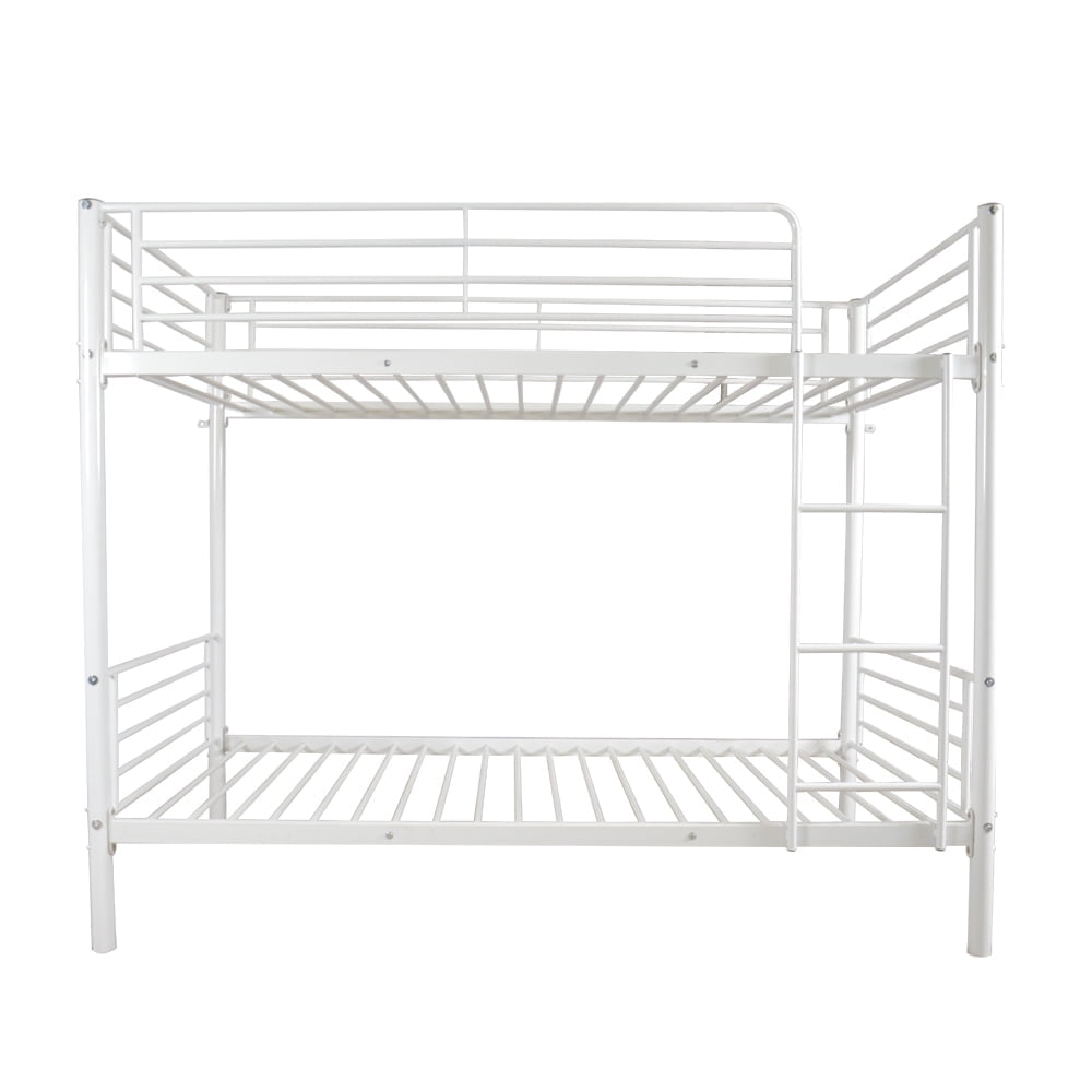 Triple Tree Twin over Twin Low Bunk Bed, Metal Frame with Ladder ...