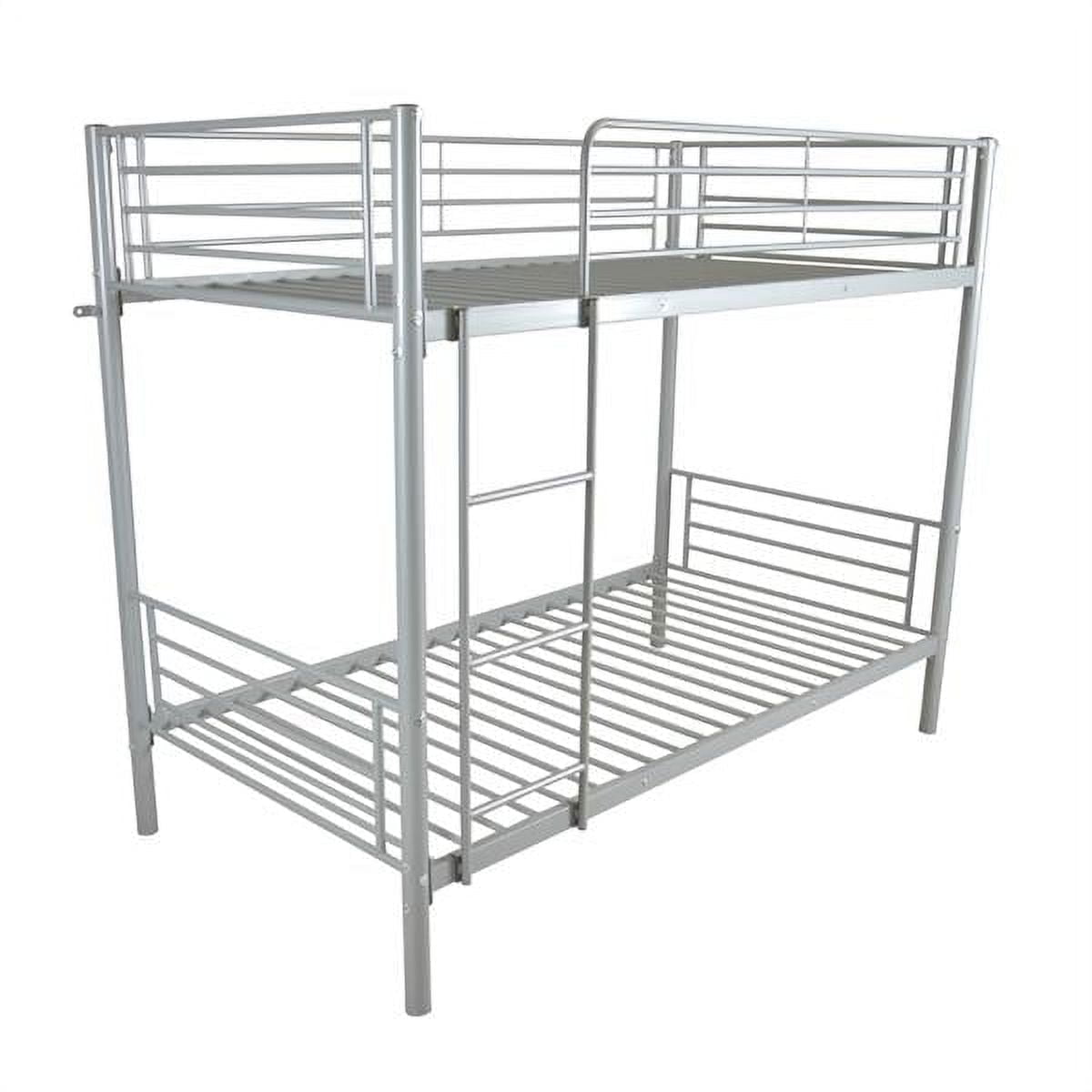 Sturdy Metal Twin Over Twin Bunk Bed with Ladders, Space Saving, No Box ...