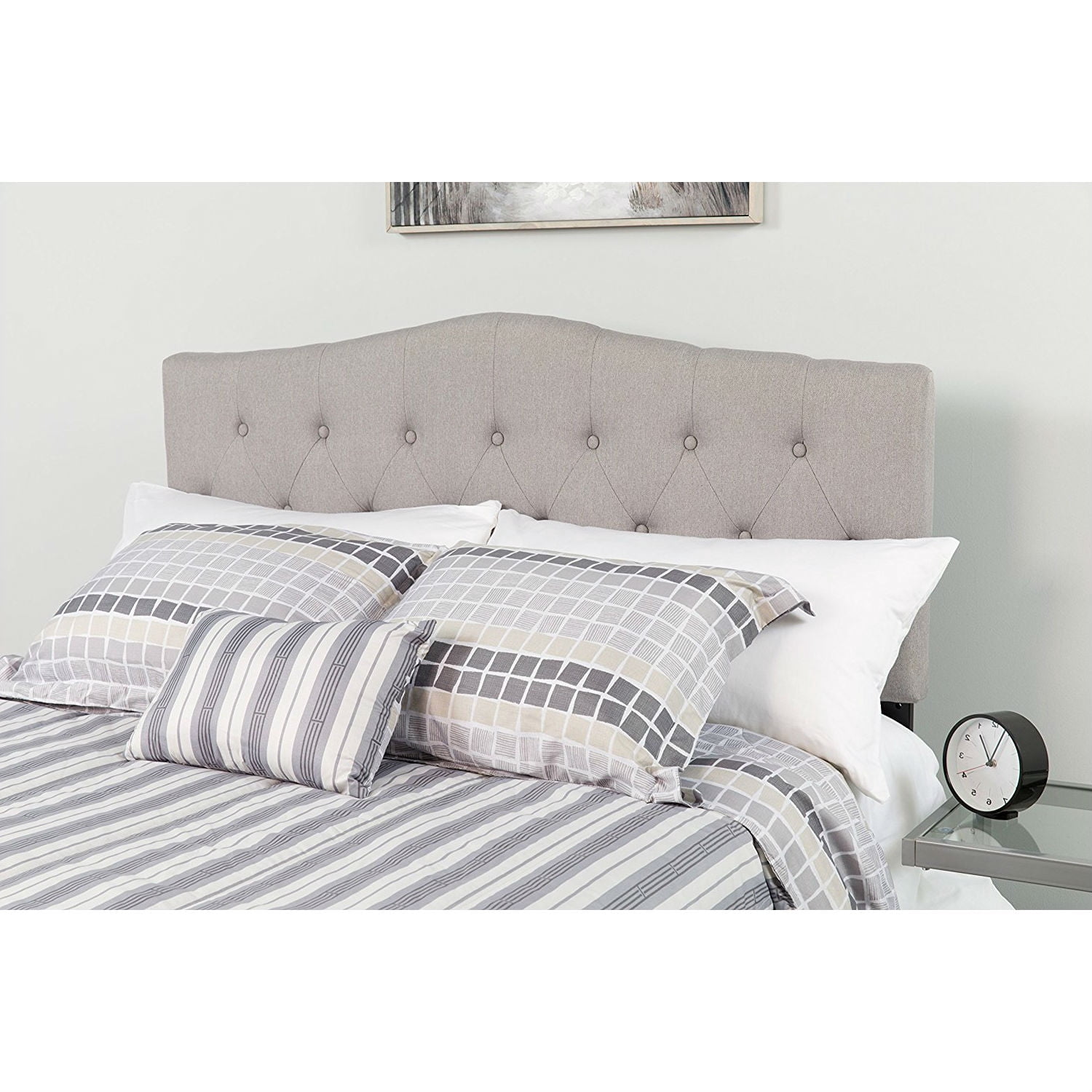Twin size Light Grey Upholstered Button Tufted Headboard - Walmart.com