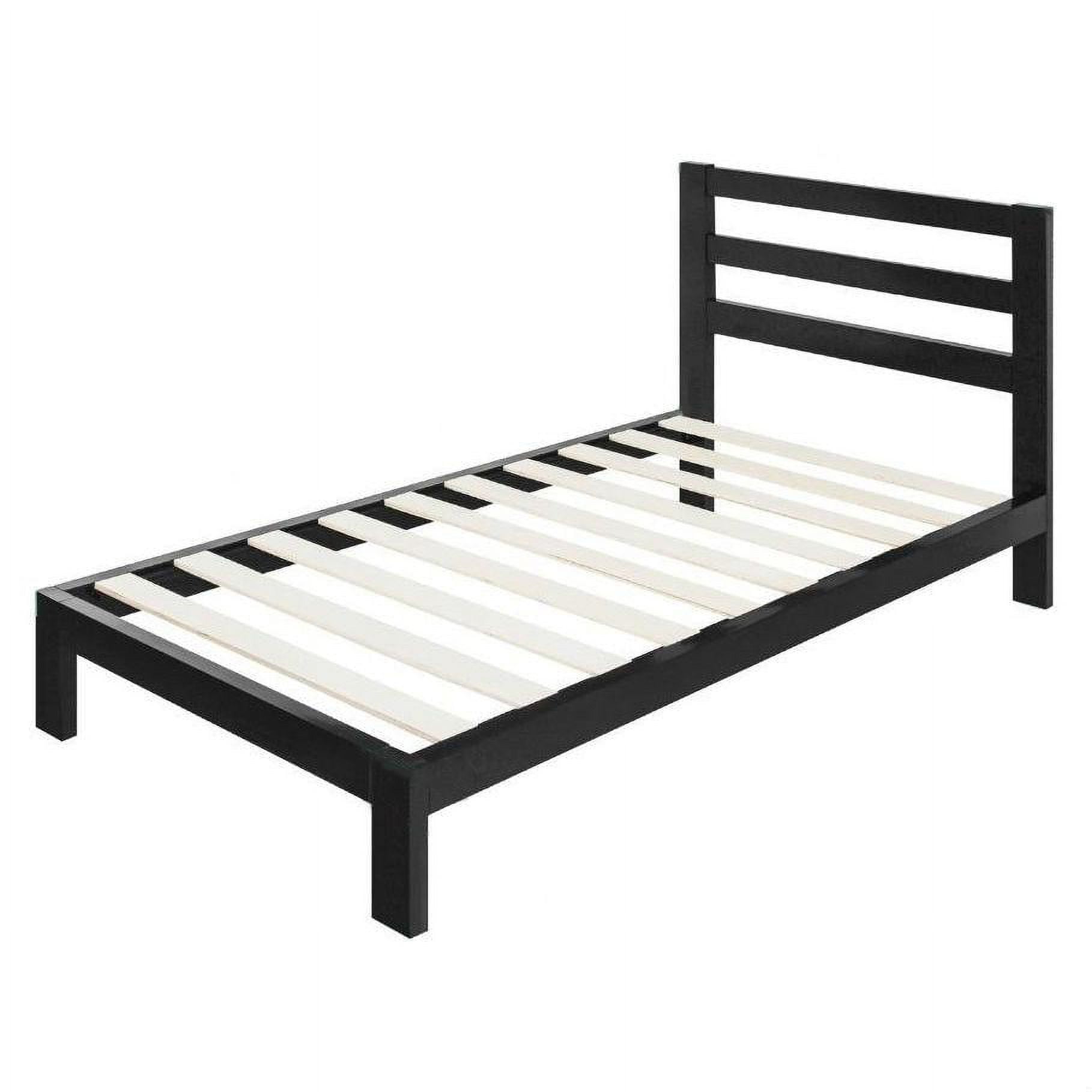 Twin size Modern Metal Platform Bed Frame with Headboard And Wood ...