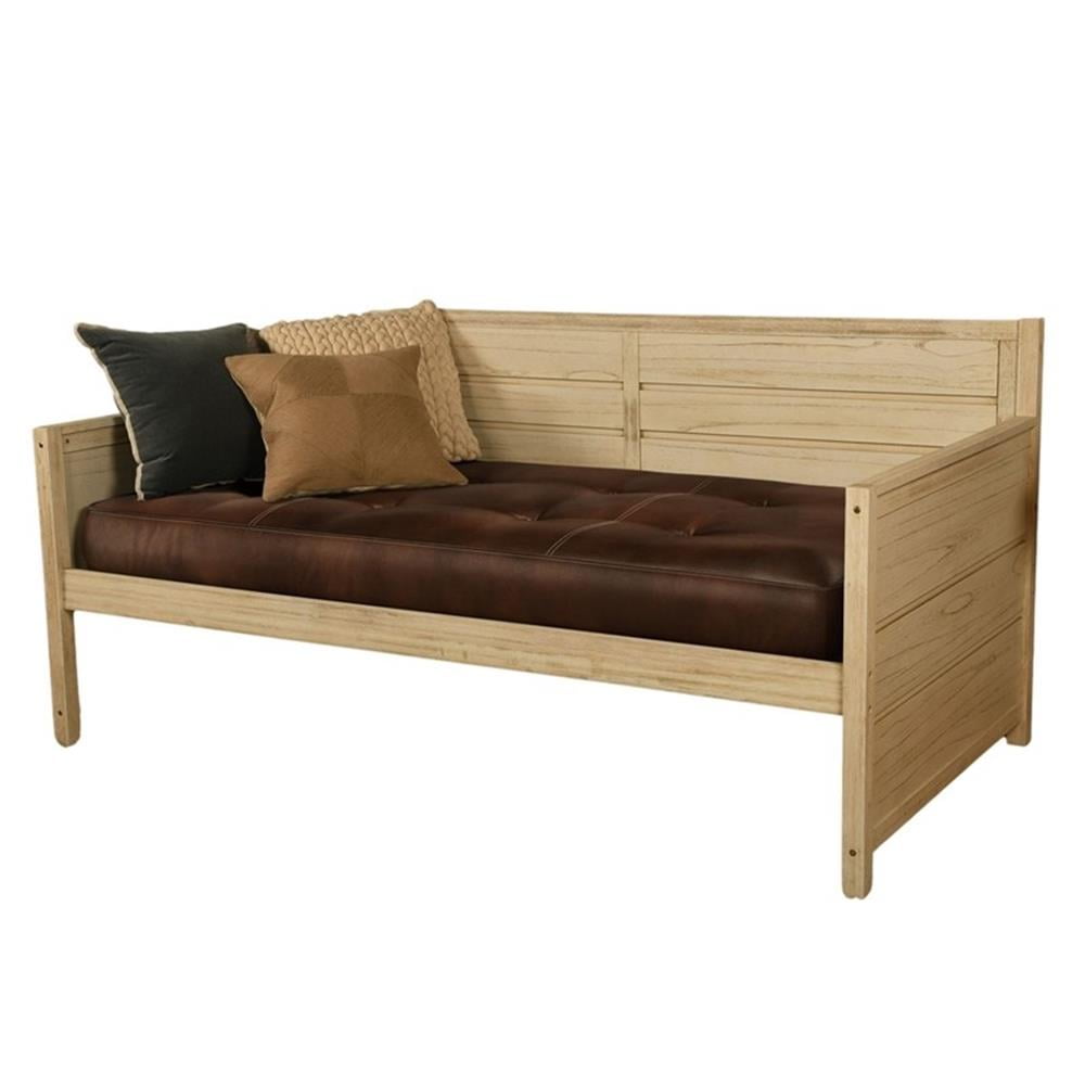 Twin-size Tufted Fabric Daybed Mattress in Java Brown-Frame Not ...