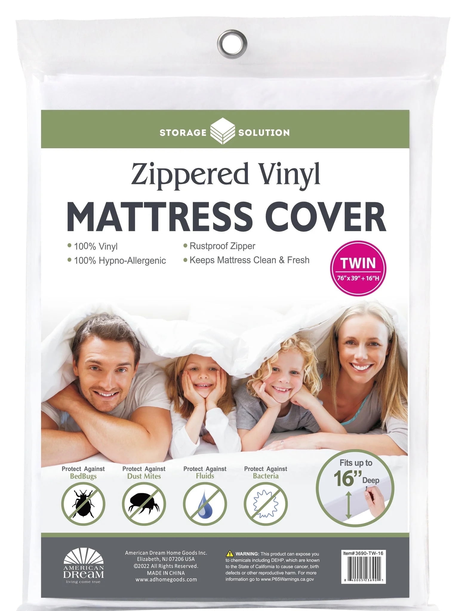 Twin16 PVC Mattress Cover with Zipper - Walmart.com