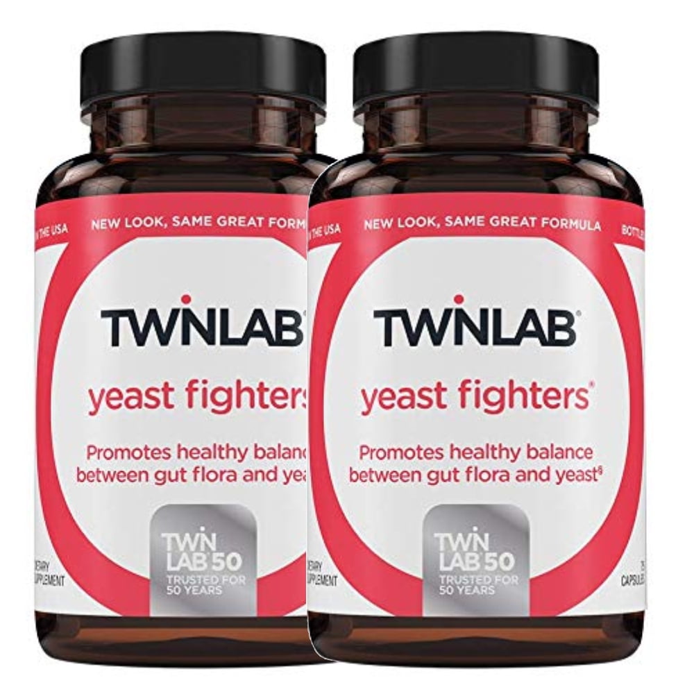 TwinLab Yeast Fighters Fiber Supplement - Prebiotics and Probiotics for Gut Health & Digestive ...