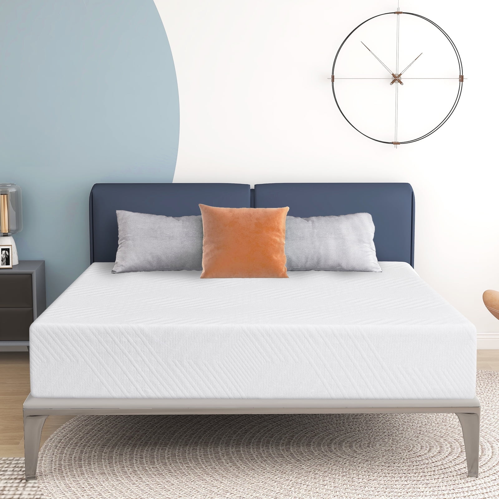 "TwinXL 10"" Green Tea Gel Infused Memory Foam Mattress with Graphene ...