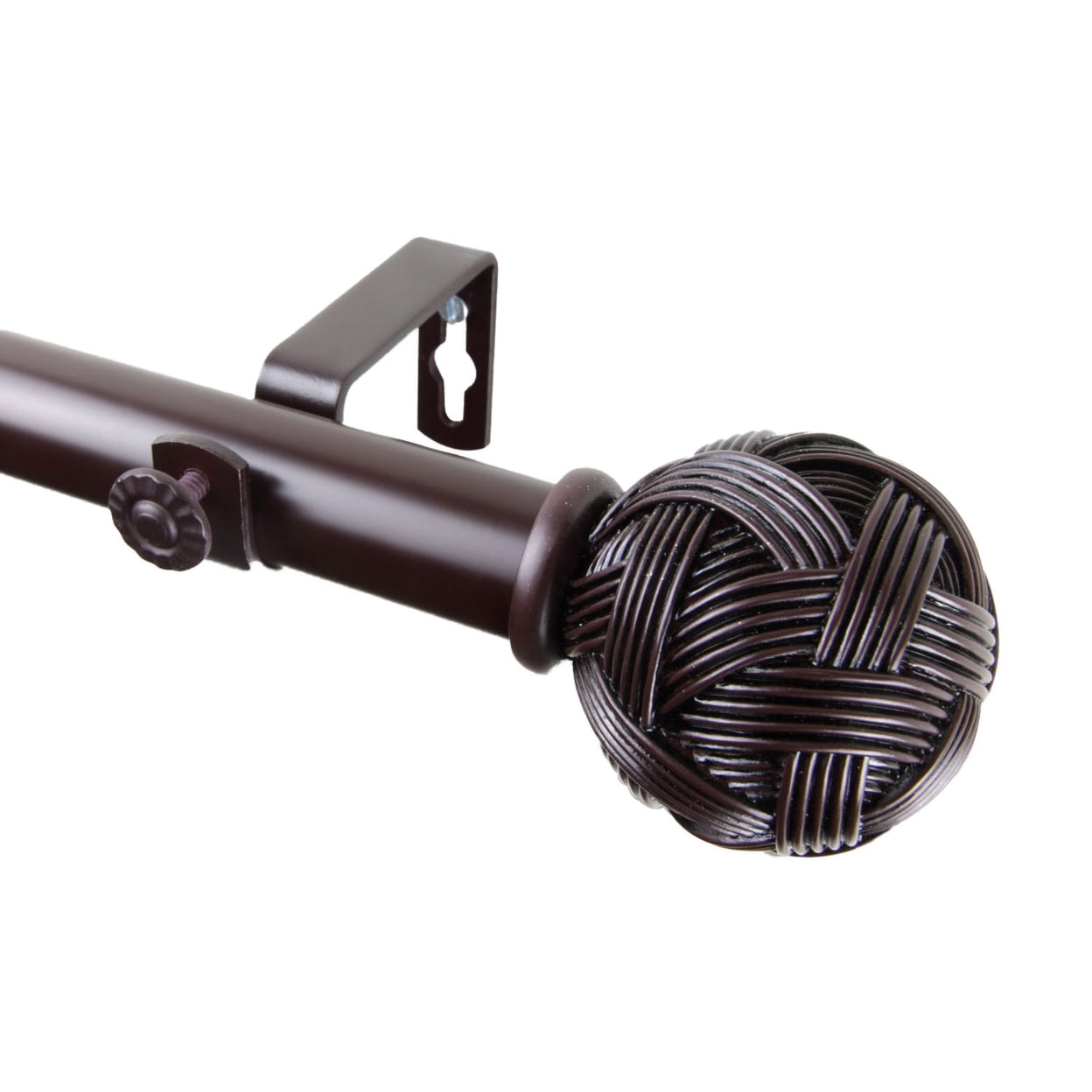 Twine Curtain Rod 120-170 inch - Mahogany - Walmart.com