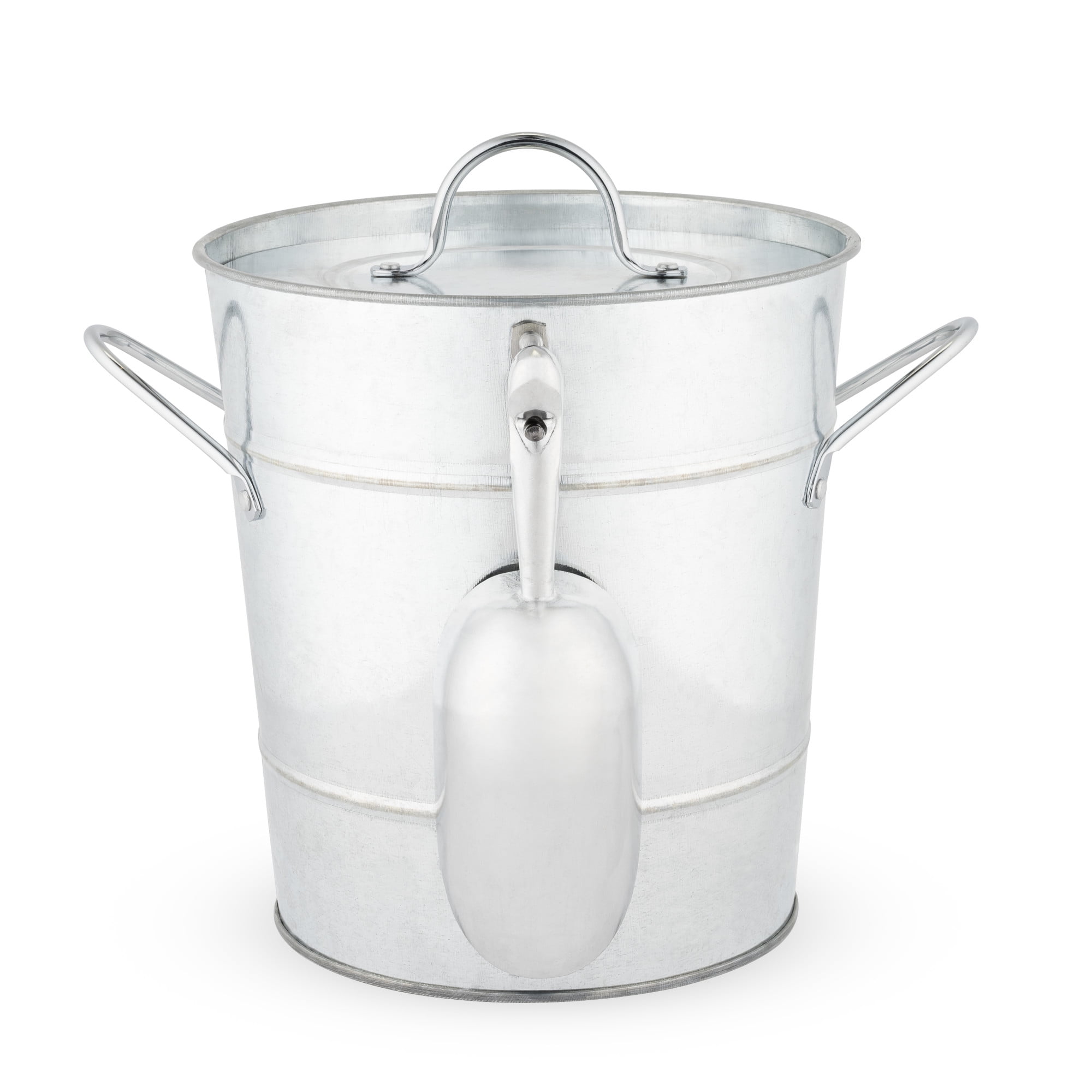 Twine Vintage Stainless Steel Insulated Ice Bucket with Lid and Scooper ...