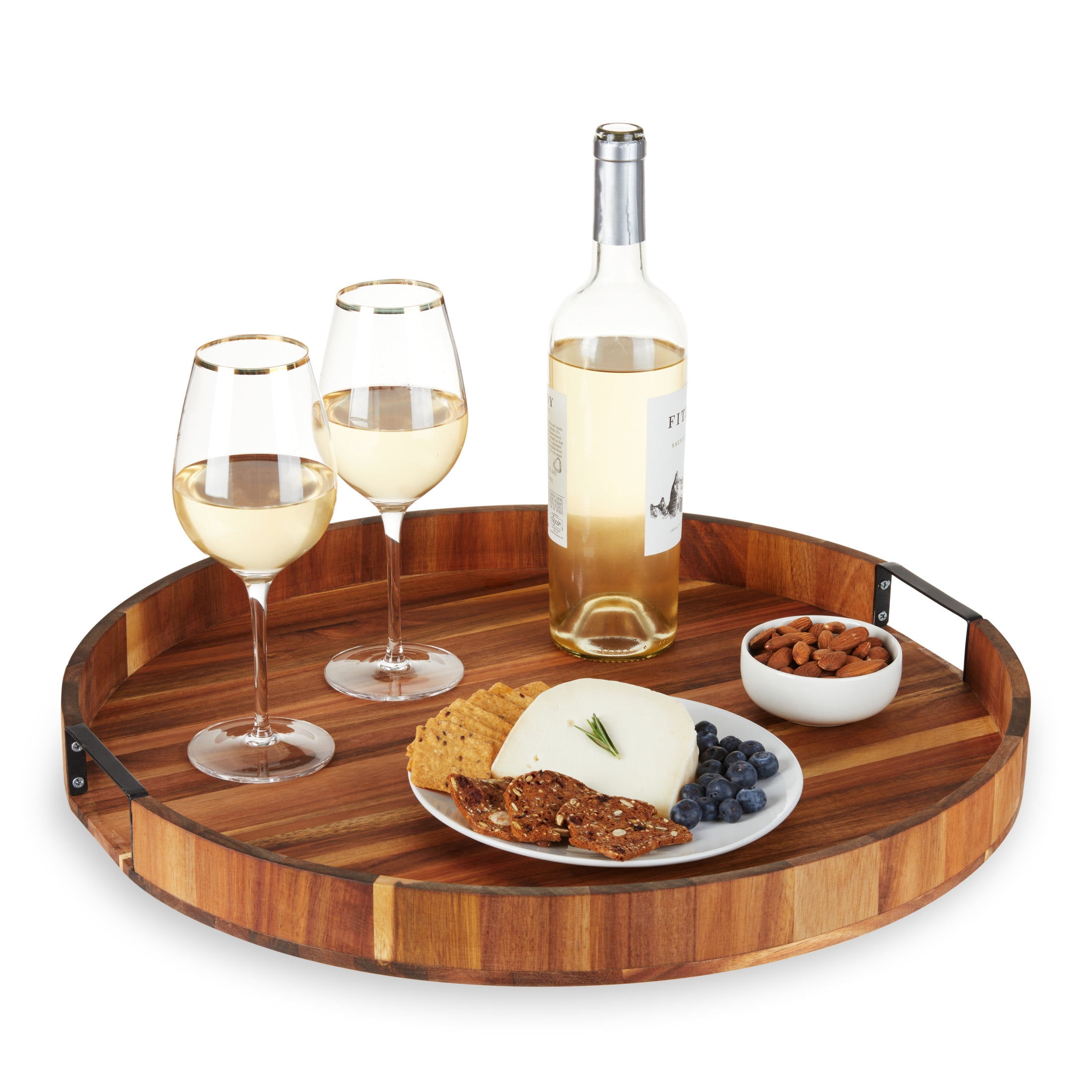 Twine Lazy Susan Wooden Serving Board, Kitchen Turntable, 20 in, Set of ...