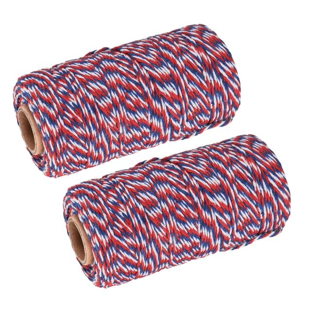 Twine Packing String Wrapping Cotton Twine 100M Red Blue and White Rope ...