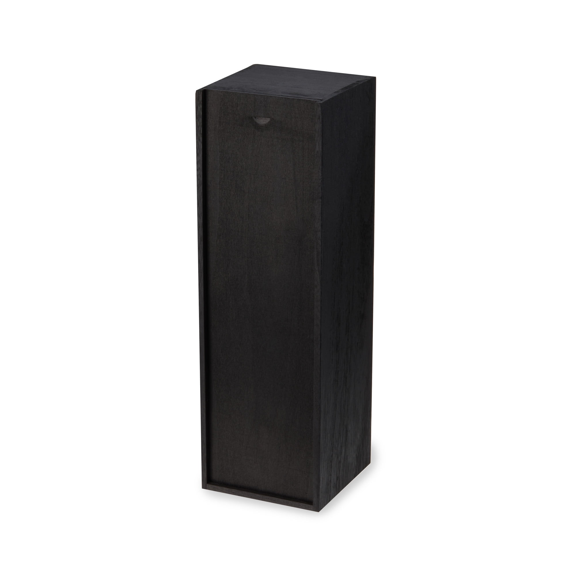 Twine Single Wooden Wine Box with Sliding Lid Champagne Wine Gift Black ...