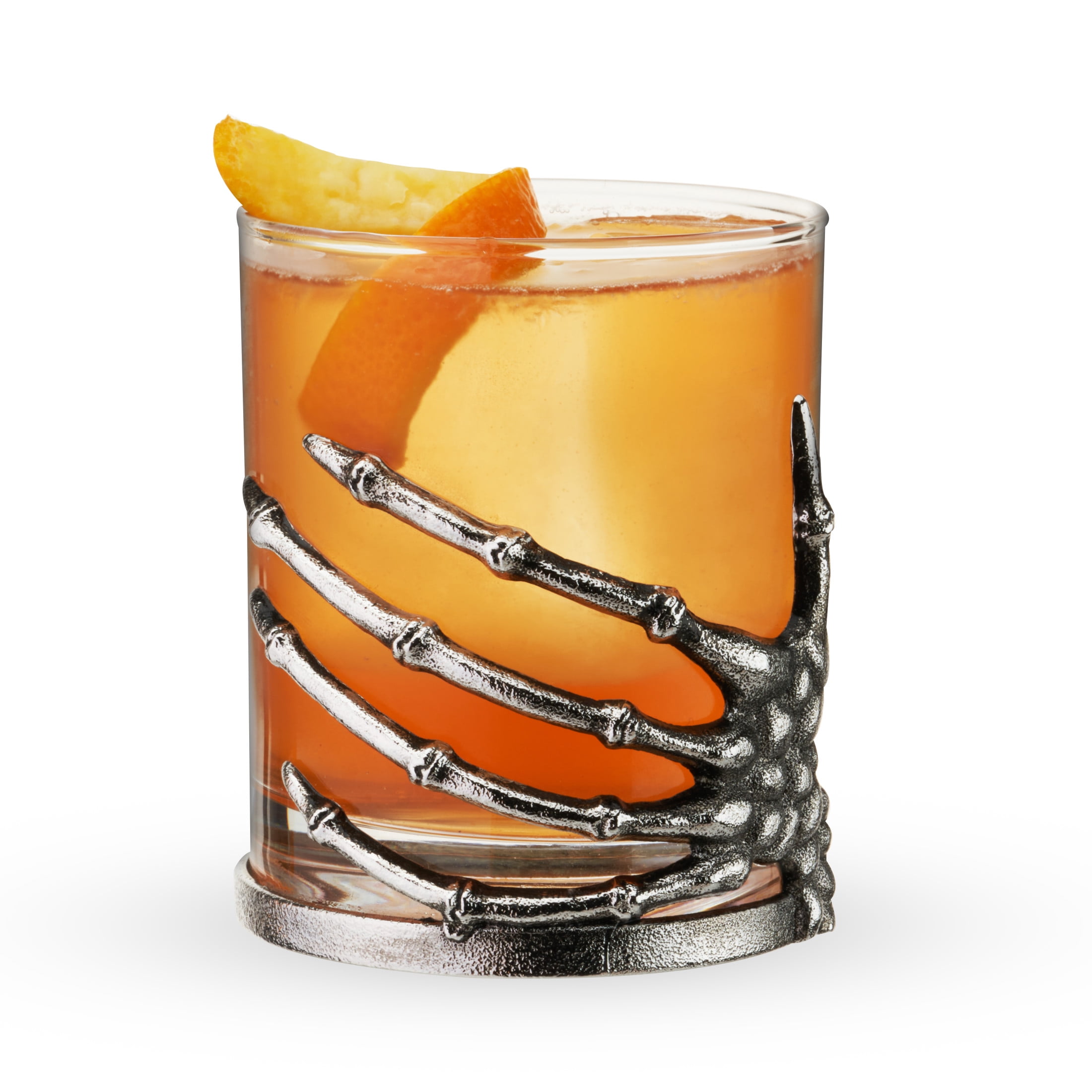 Twine Skeleton Hand Cocktail Tumbler, Gothic Whiskey Glass with Metal ...