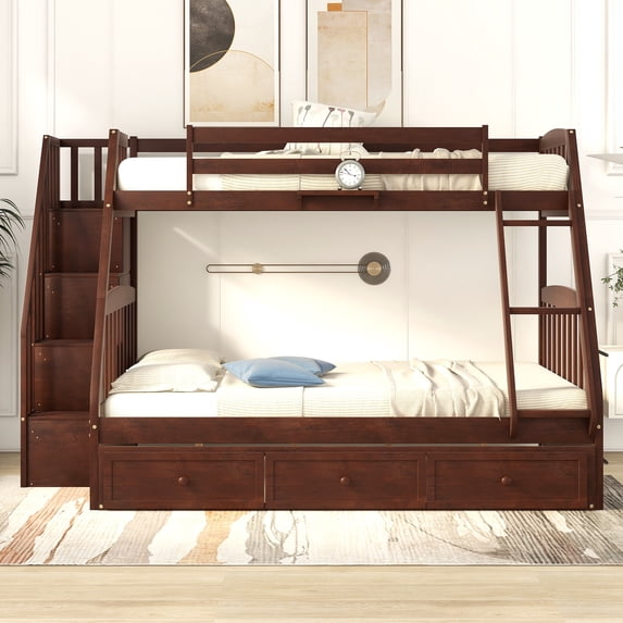 Twinfull Bunk Bed With & Structure - Reliable For Daily Use Drawers ...