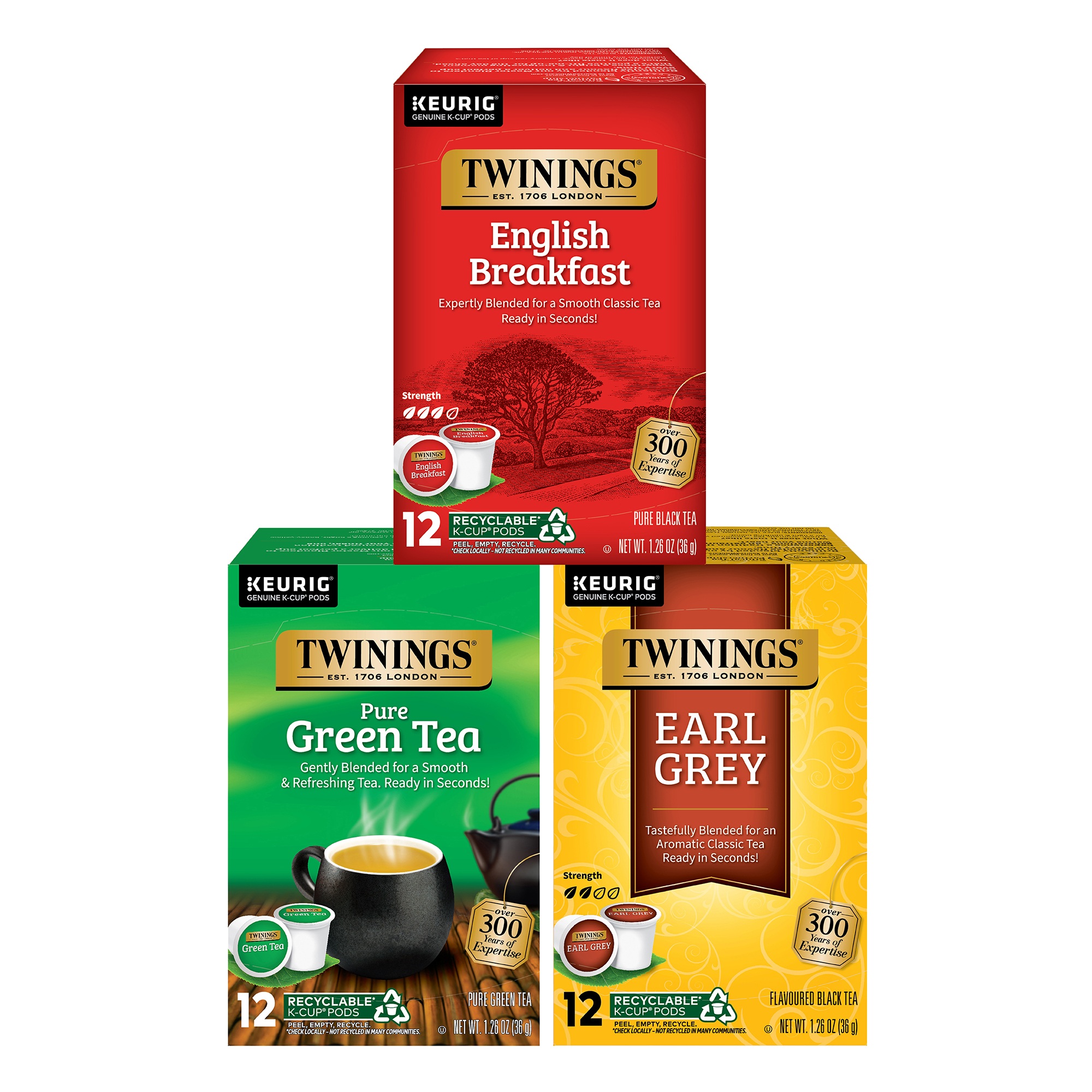 Tea Pods Variety Pack, Assorted Green Tea, Black Tea, White Tea ...