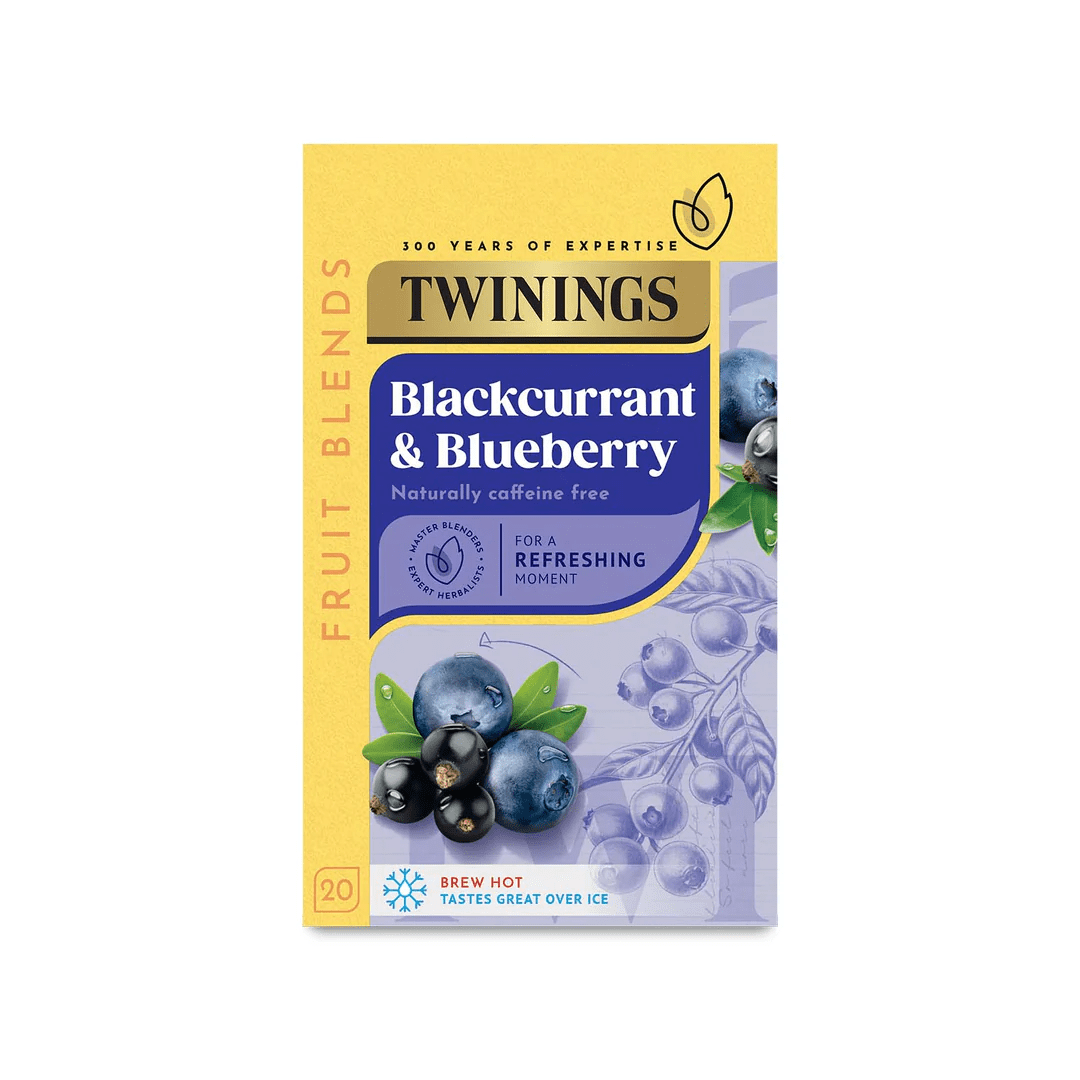 Twinings Blackcurrant & Blueberry 20 Single Tea Bags 40g (pack of 4 ...