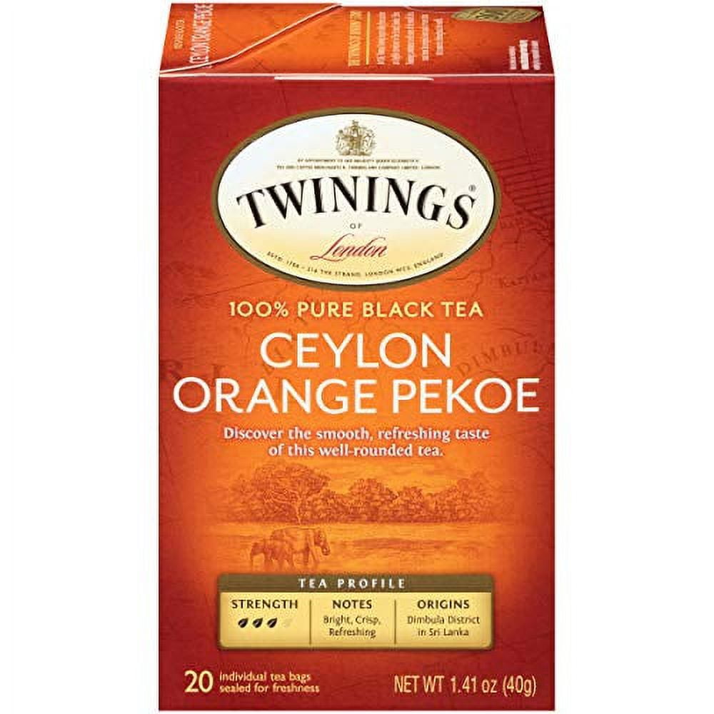 Twinings Ceylon Orange Pekoe Tea Individually Wrapped Tea Bags, 20 ...
