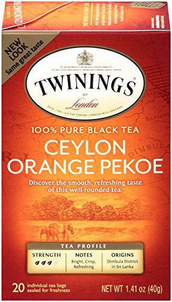 Twinings Ceylon Pure Black Tea - A Crisp, Refreshing Black Tea ...