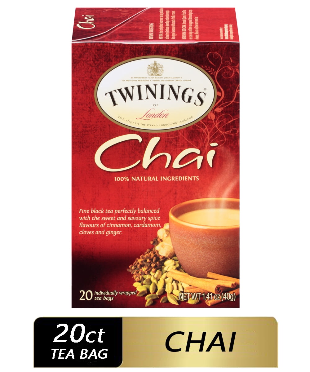 Twinings Chai Spiced Black Tea Bags, 20 Count Box - Walmart.com