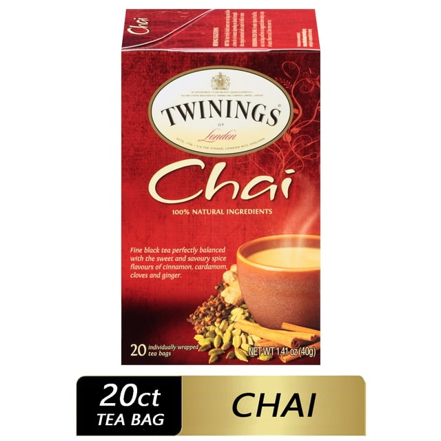 Twinings Chai Spiced Black Tea Bags, 20 Count Box - Walmart.com
