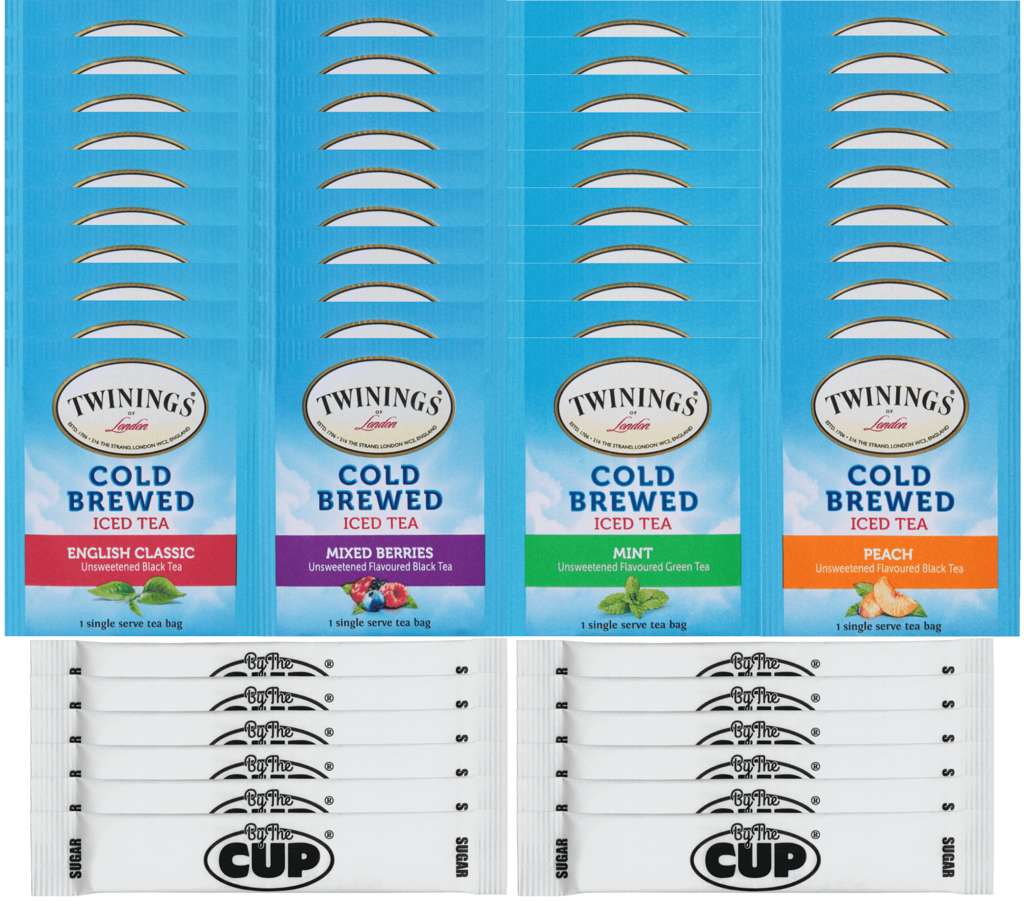 Twinings Cold Brewed Iced Tea Bag Variety Sampler (Pack of 40) with ...