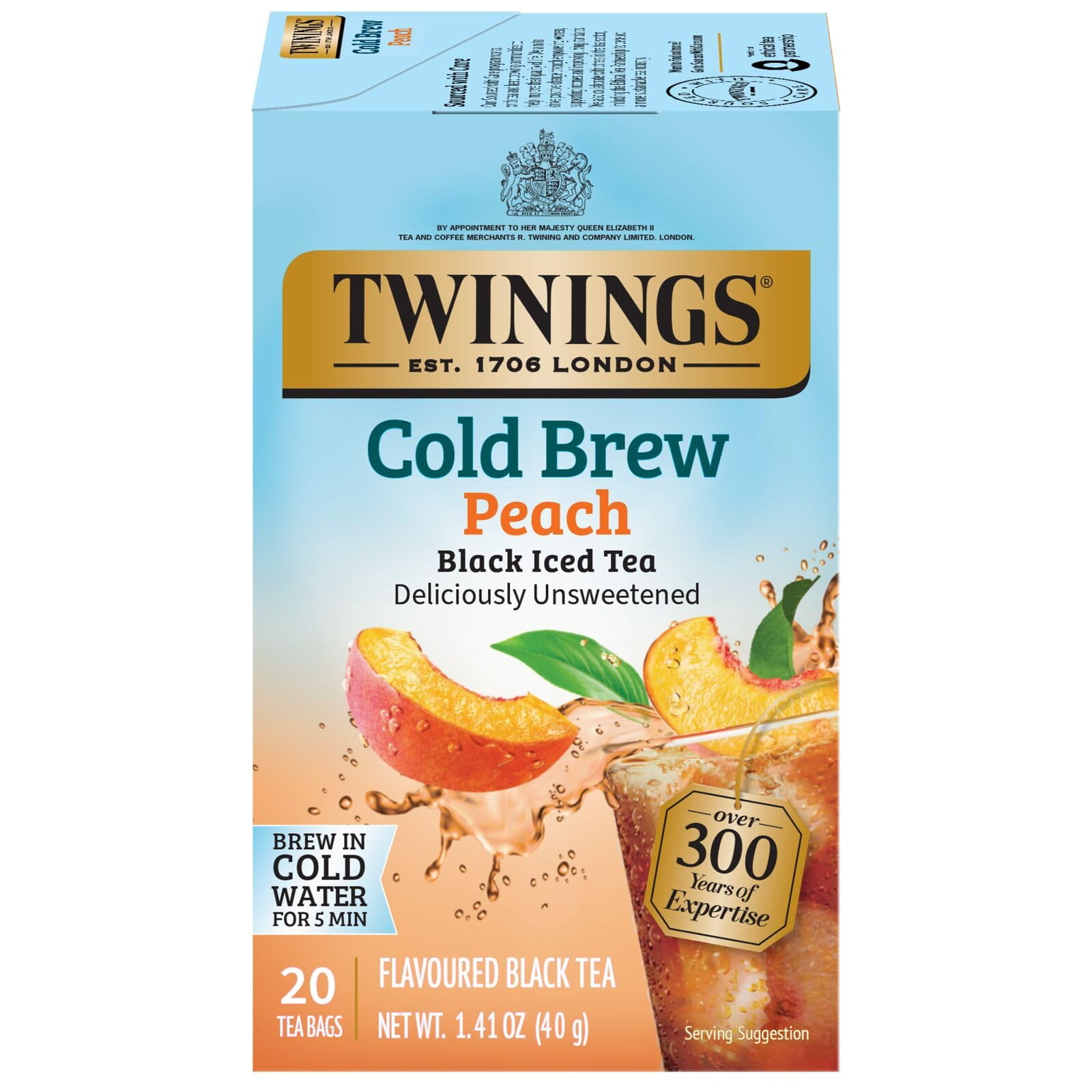 Twinings Cold Brewed Iced Tea Bags, Peach - Ready in 5 Minutes ...