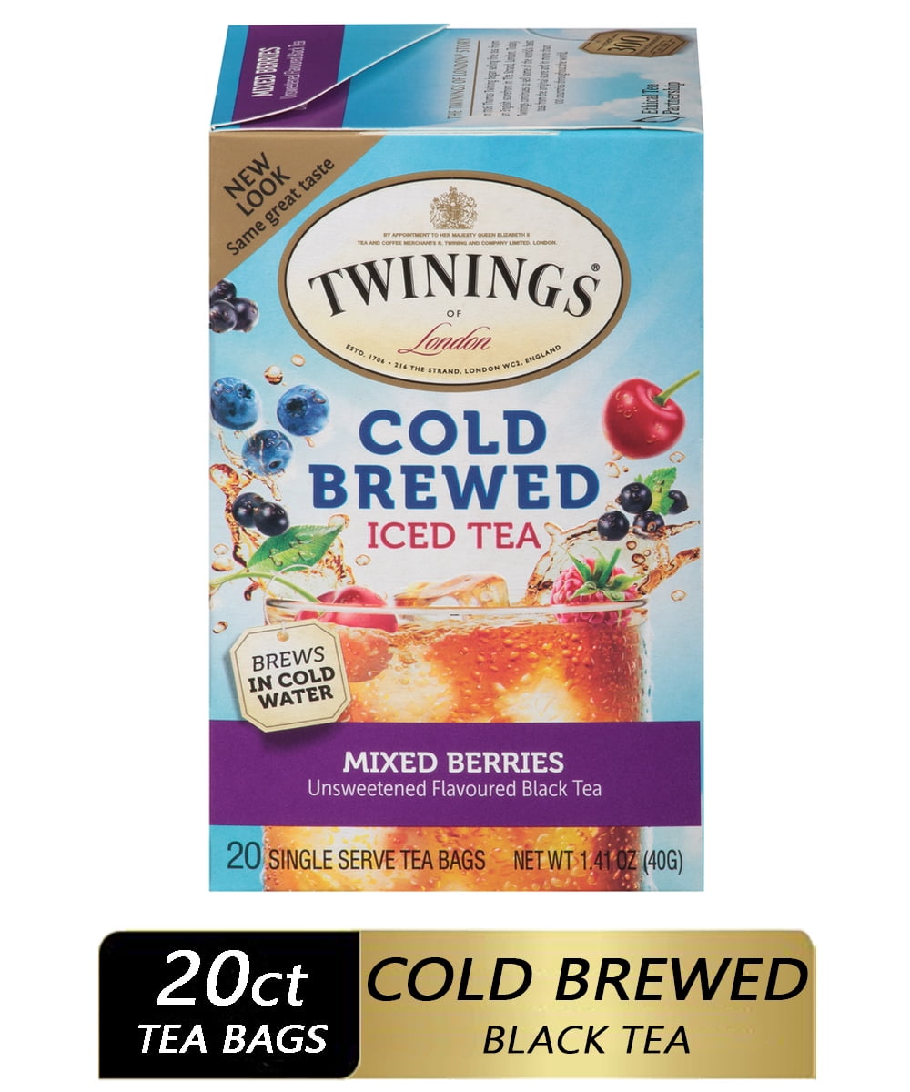 Twinings Fresh Medley Cold Brewed Iced Tea, Unsweetened Mixed Berries ...