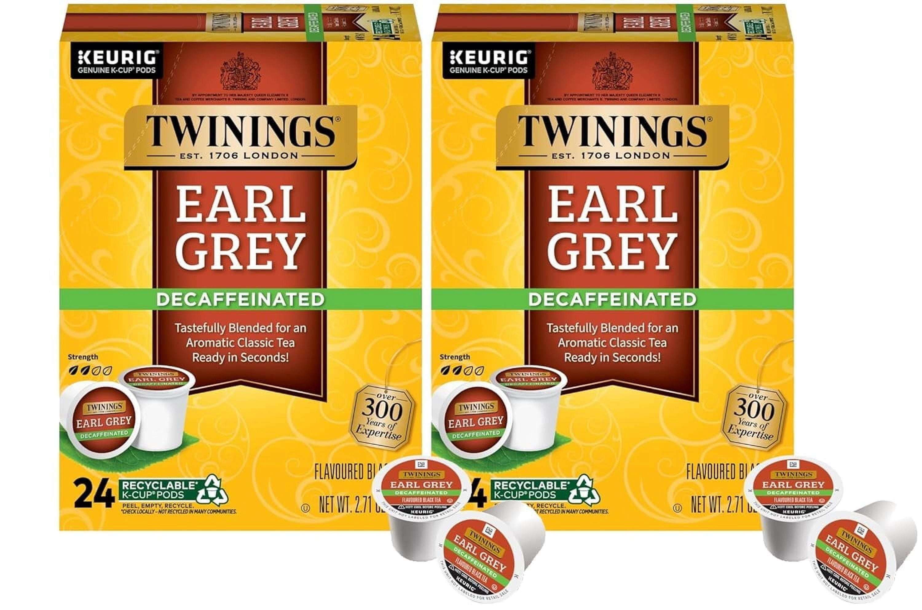 Twinings Decaf Earl Grey K-Cup Pods for Keurig, Decaffeinated Black Tea ...