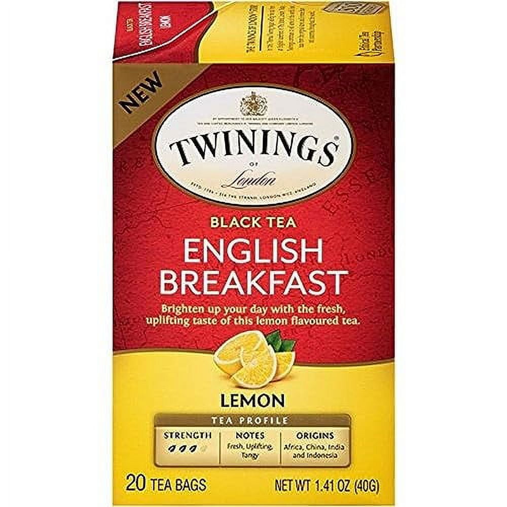 Twinings English Breakfast & Lemon Individually Wrapped Black Tea Bags ...