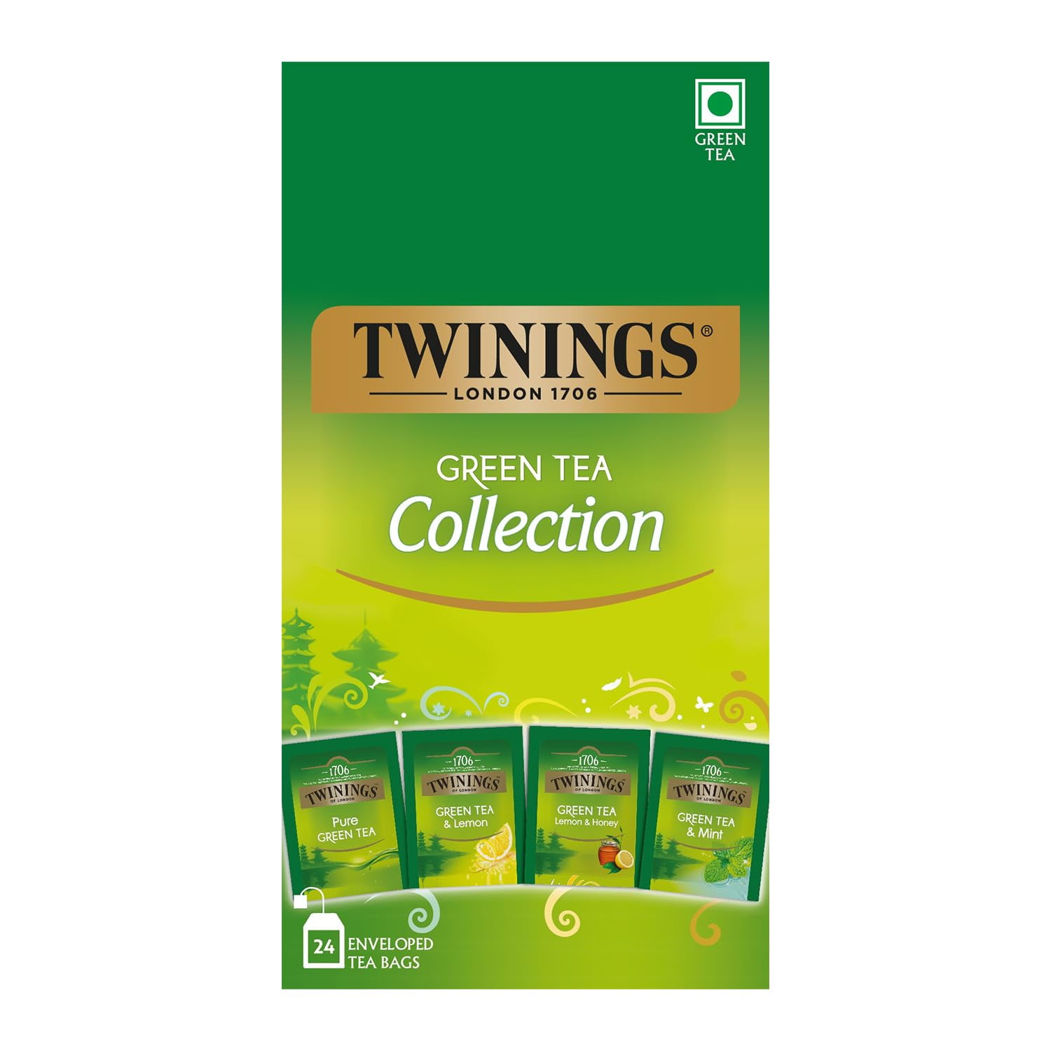 Twinings Green Tea Collection Pack - Includes 4 Different Flavors ...