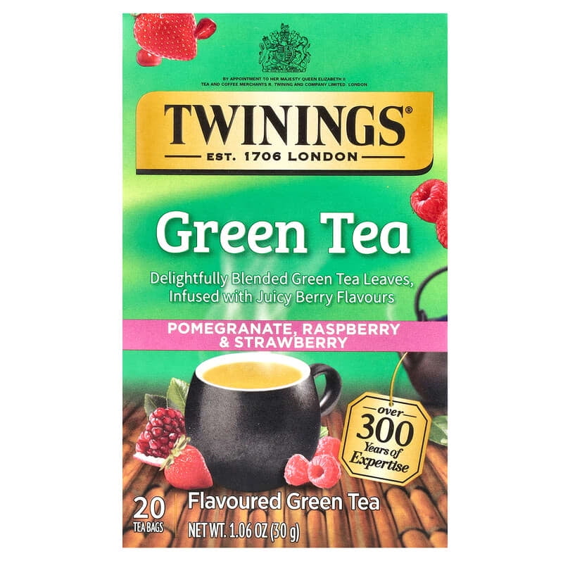 Twinings Green Tea Pomegranate Raspberry & Strawberry -- 20 Tea Bags ...