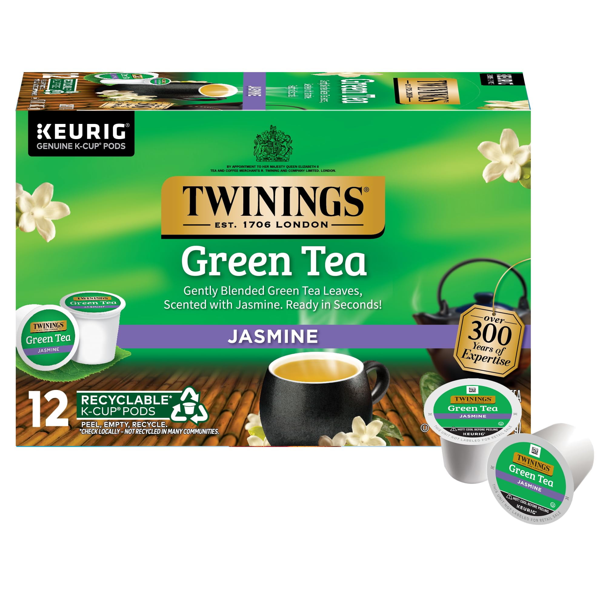 Twinings Green Tea With Jasmine K-Cup Pods For Keurig, 12 Count (Pack ...