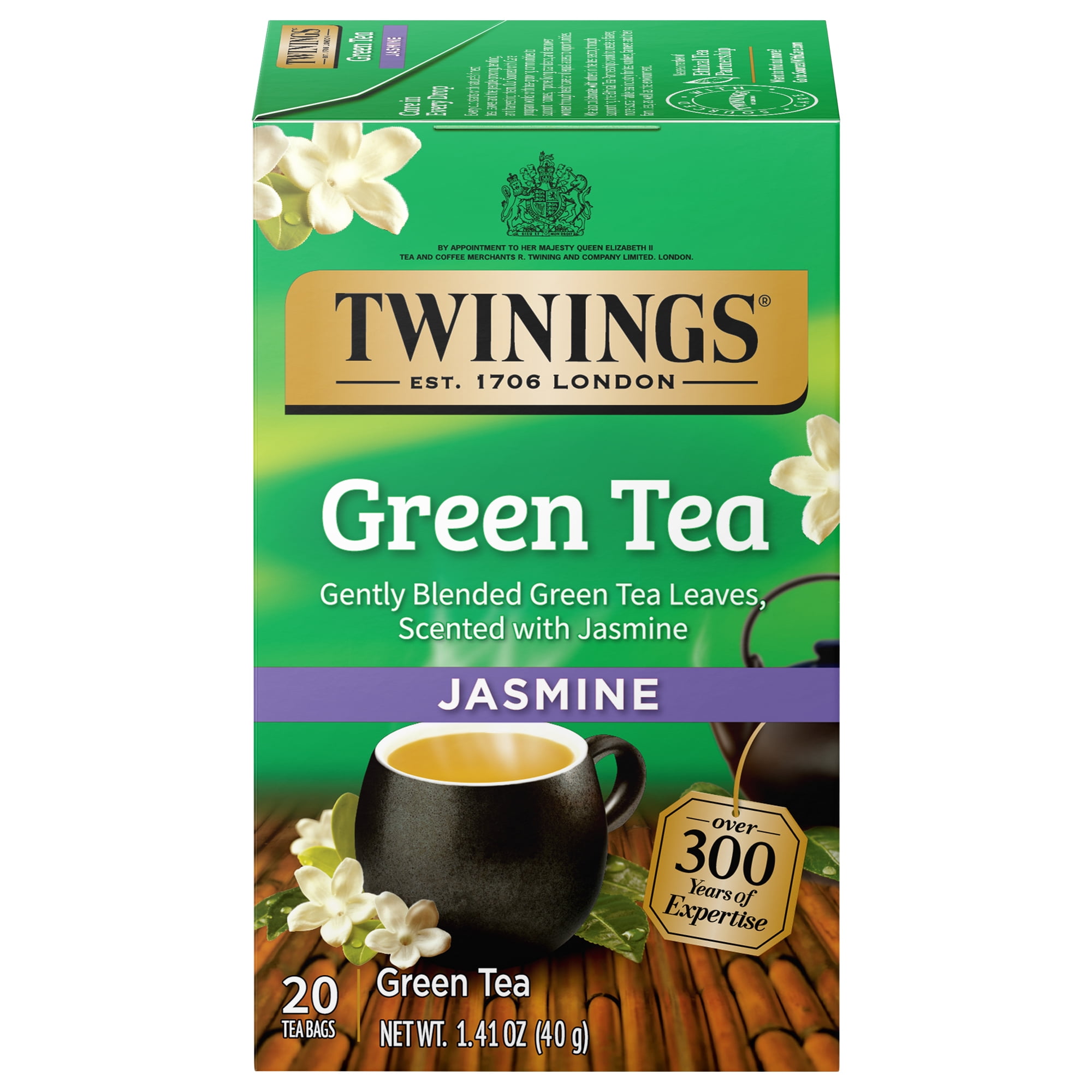 Twinings Green Tea with Jasmine Tea Bags, 20 Count Box - Walmart.com