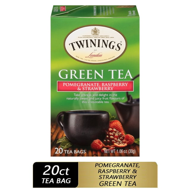 Twinings 20 Count Green Tea with Raspberry & Strawberry, Pomegranate ...