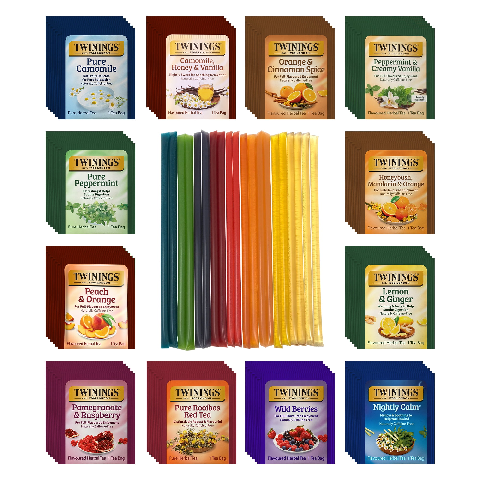 Tea Bunch Twinings Herbal Tea Bags, 48 Assorted Flavors, 20 Honey ...