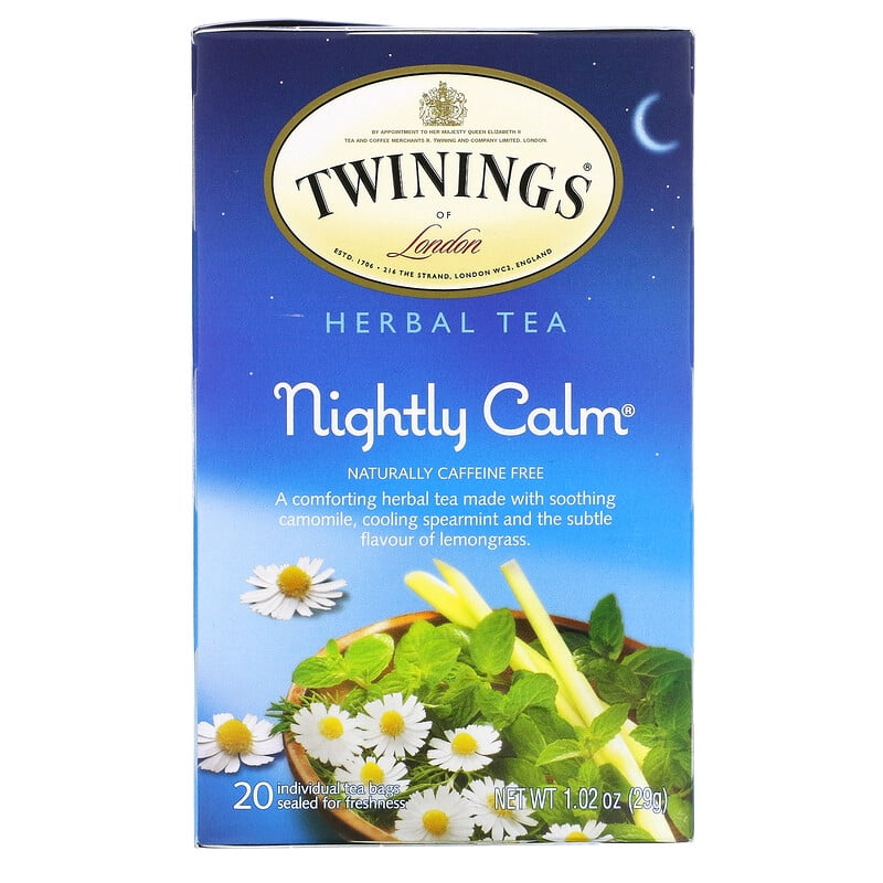 Twinings, Herbal Tea, Nightly Calm, Caffeine Free, 20 Tea Bags, 1.02 oz ...
