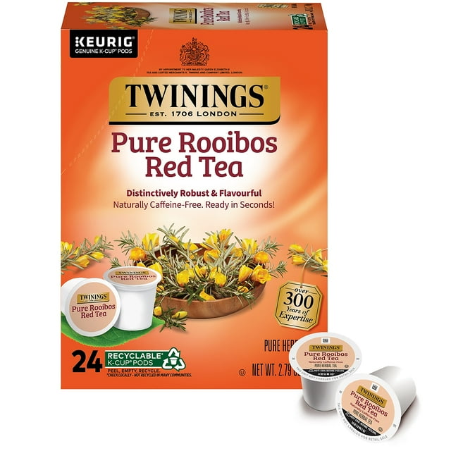 Twinings Herbal Tea, Pure Rooibos Red Tea K-Cup Portion Pack for Keurig ...