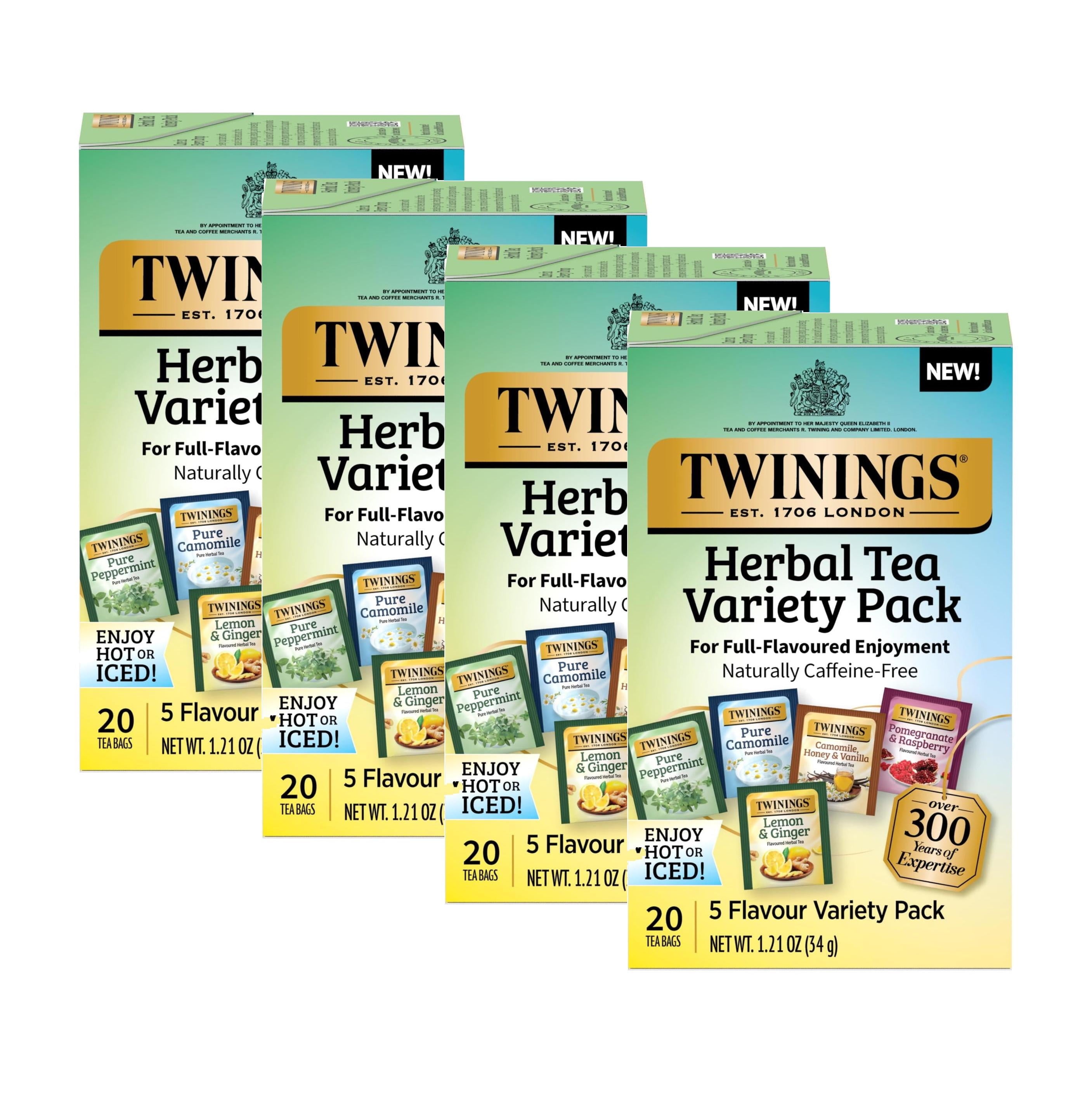 (4 pack) Twinings Herbal Tea Variety Pack 20 Ct - Walmart.com