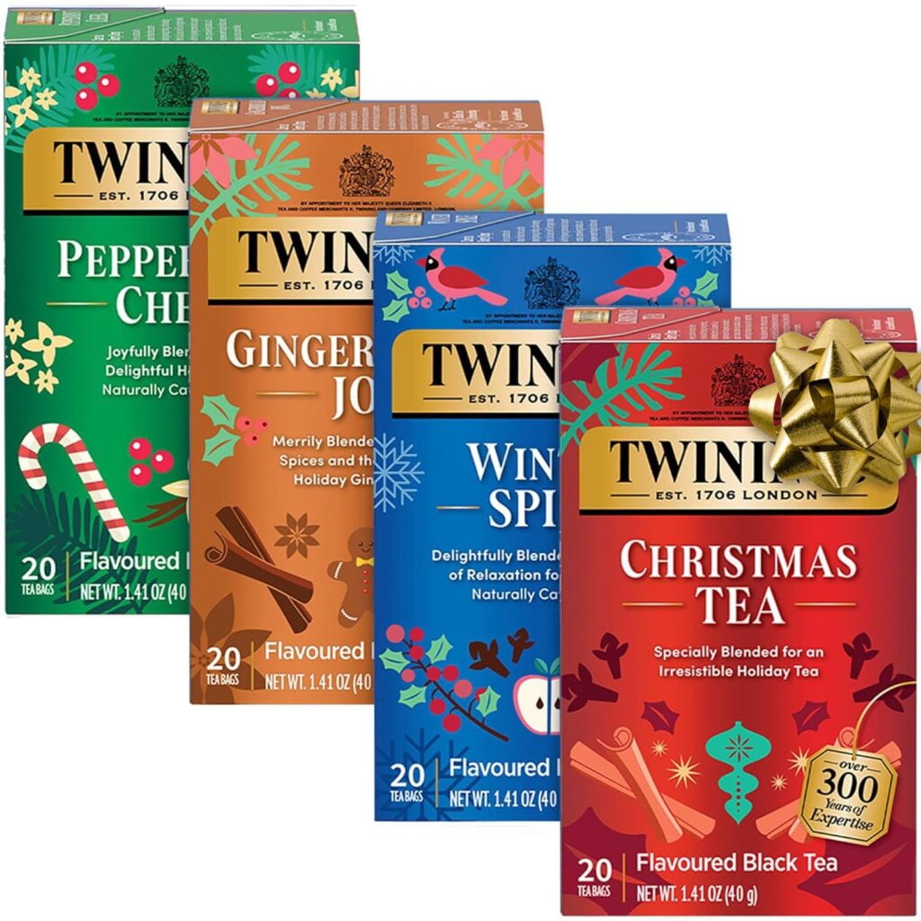 Twinings Holiday Variety Tea Bag Pack, Peppermint Cheer, Holiday Berry ...