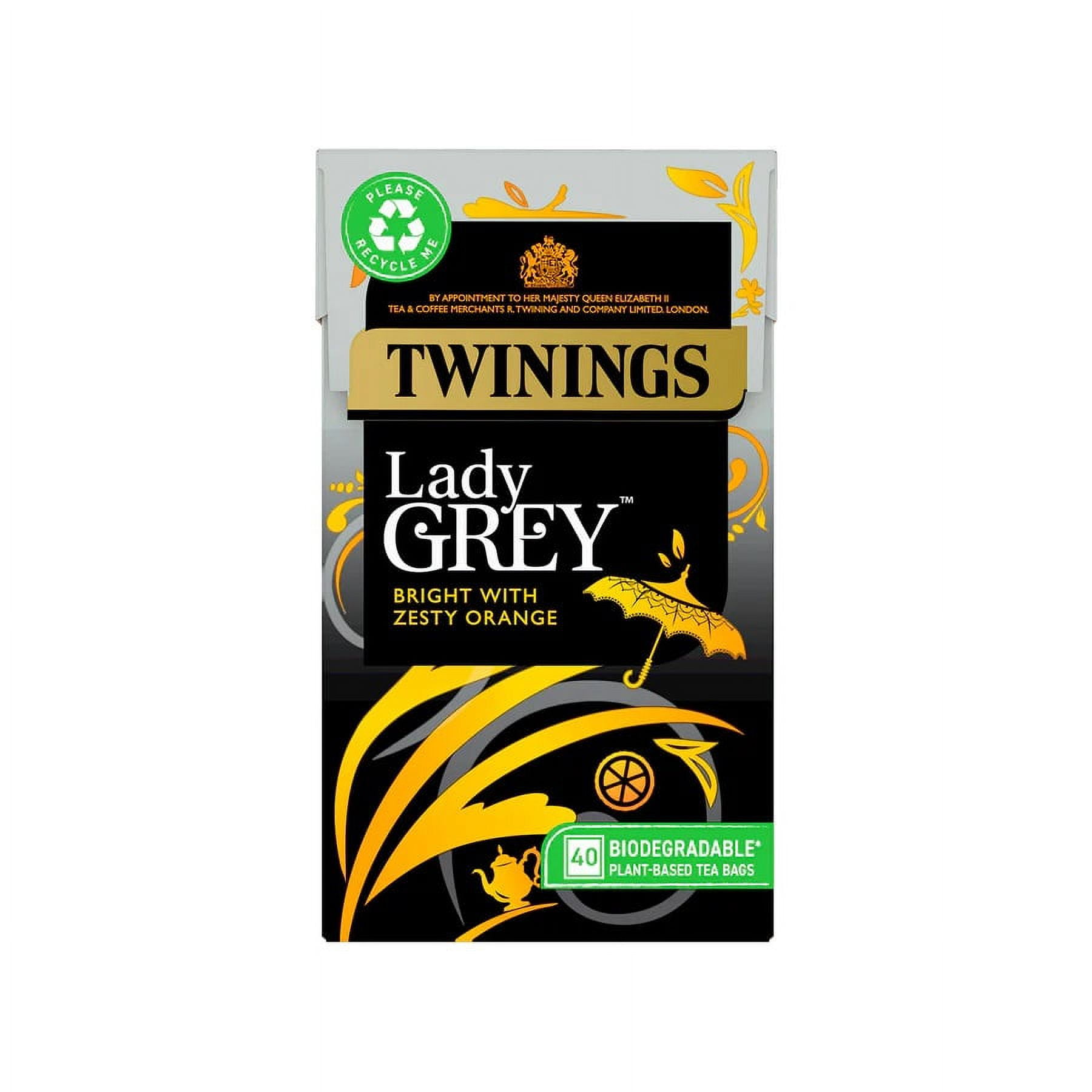 Twinings Lady Grey Tea, 40 Teabags, Black Tea with Bergamot, Citrus ...