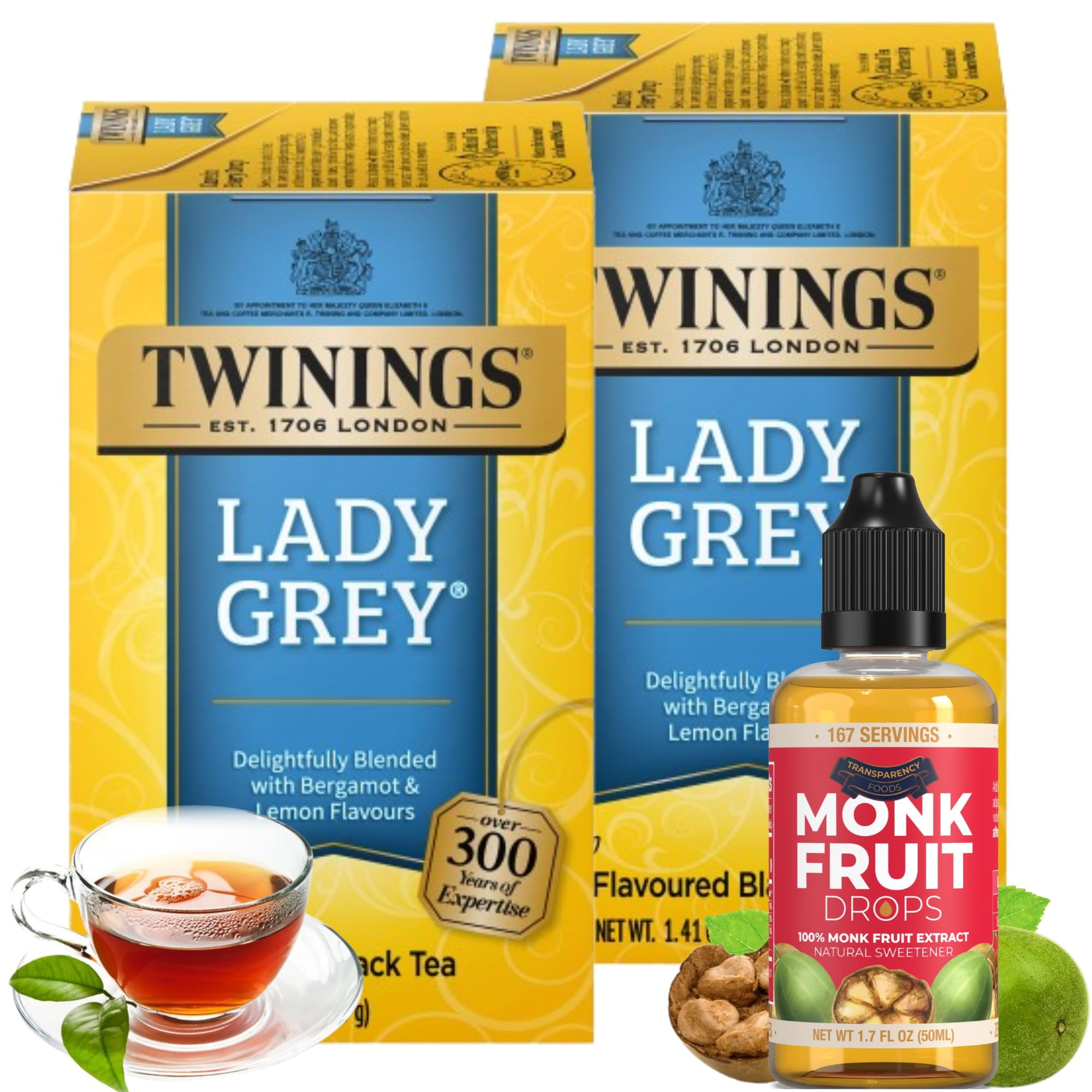 Twinings Lady Grey Tea MSF2 Bags Individually Wrapped (20 count each ...