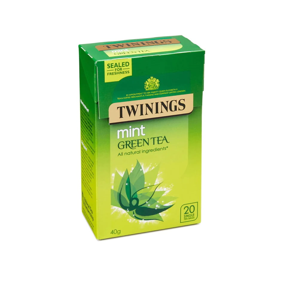 Twinings Mint Green Tea 20 Single Tea Bags 40g (Pack of 1) - Walmart.com