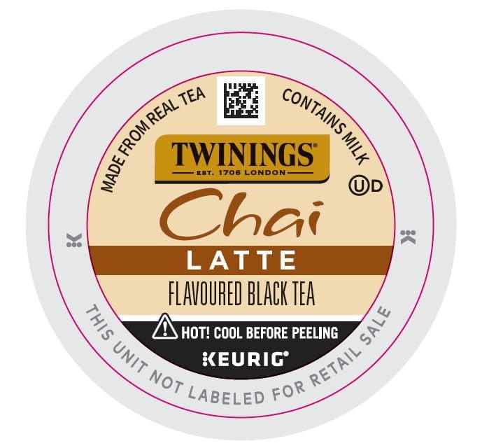 Twinings NEW Chai Latte Tea K-Cup Pod for Keurig, Creamy, Slightly ...