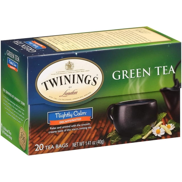Twinings Nightly Calm Green Tea Decaffeinated -- 20 Tea Bags - Walmart.com
