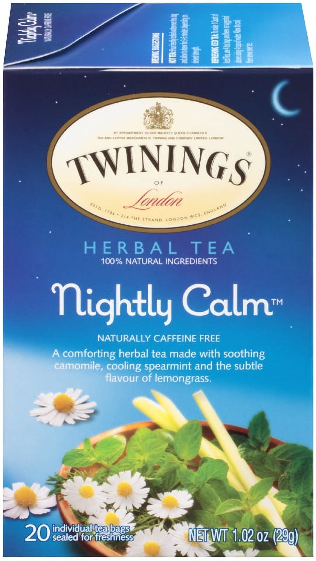 Twinings Nightly Calm Herbal Tea, Soothing Camomile, Spearmint ...