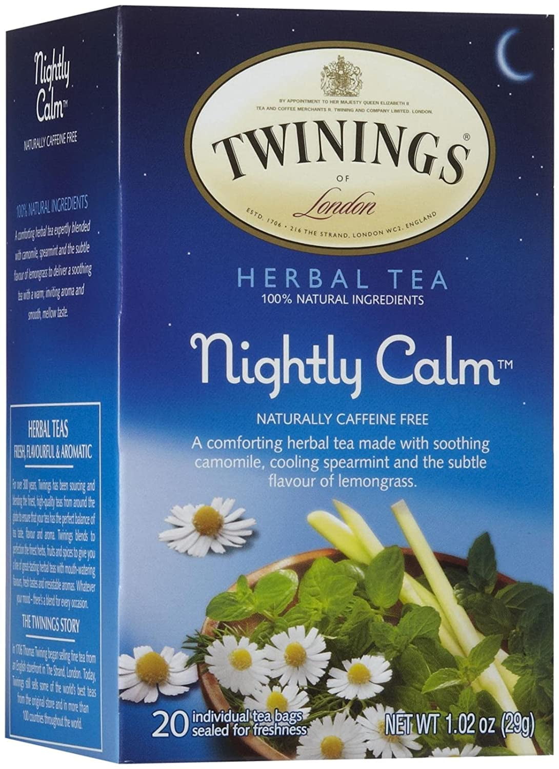 Twinings Herbal Bedtime Blend Nightly Calm Tea, 20 Ct - Walmart.com
