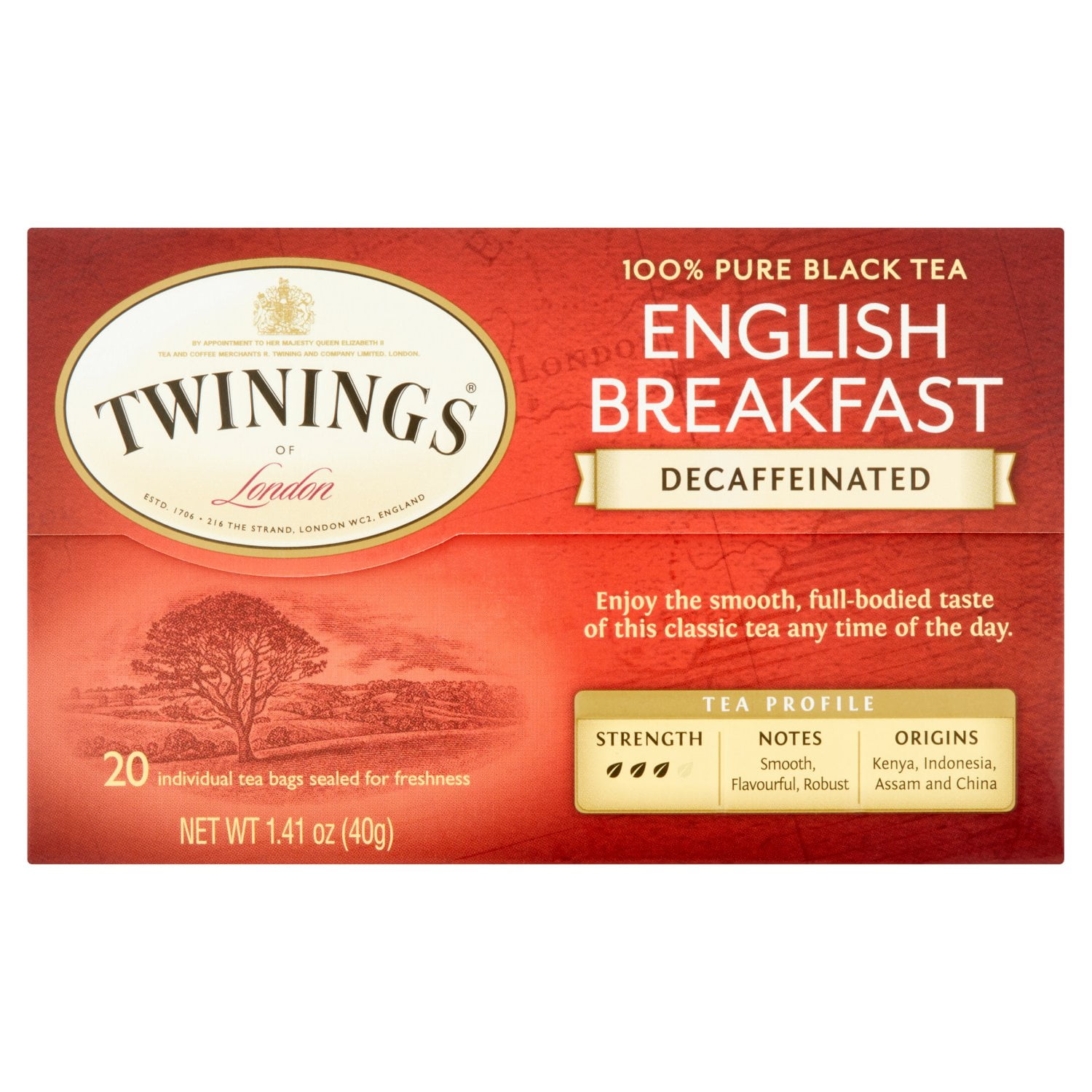 Twinings Of London Black Tea English Breakfast Decaffeinated, 20Pk ...