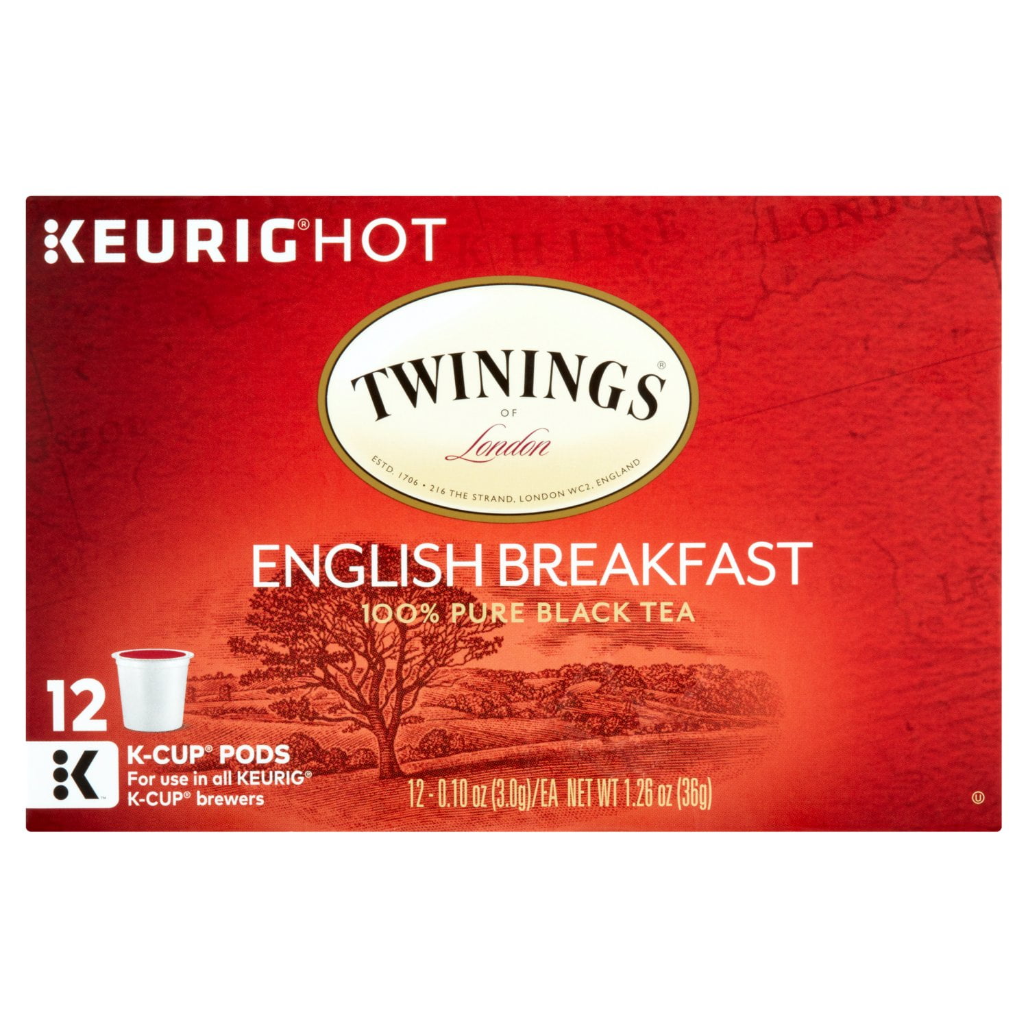 Twinings Of London Black Tea K-Cup Pods English Breakfast 12 Count ...