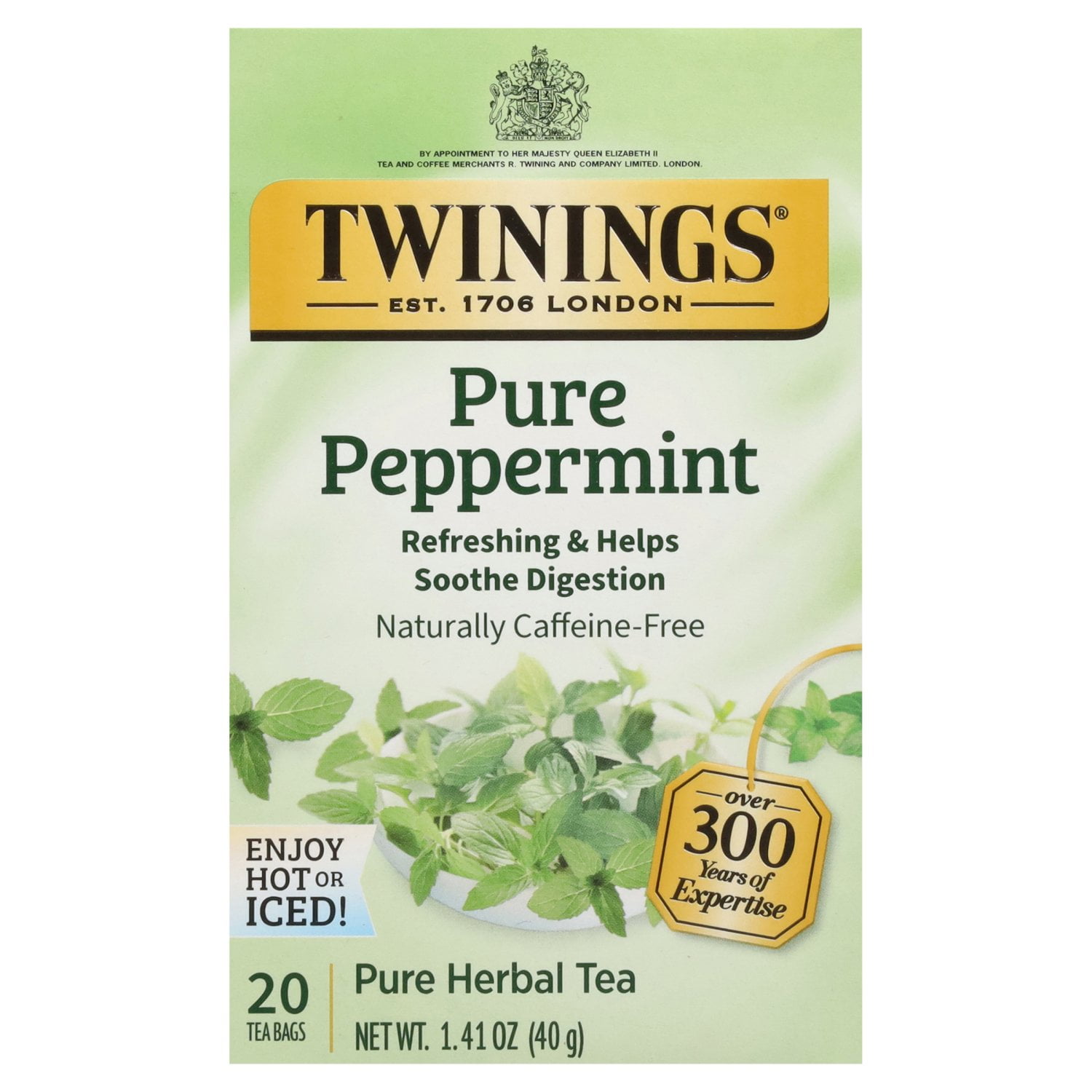 Twinings Of London Herbal Tea Caffeine Free Pure Peppermint, 20Pk ...