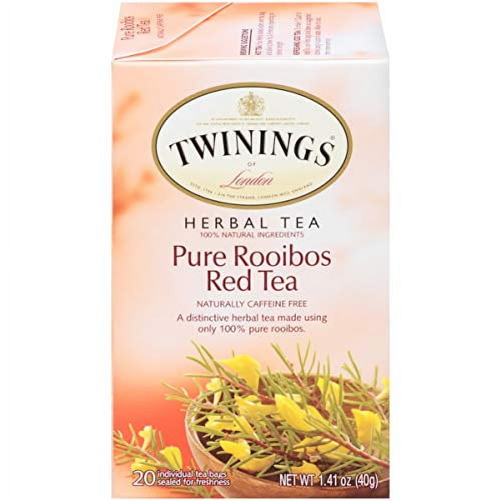 Twinings Of London Pure Rooibos Herbal Red Tea Bags, 20 Count (Pack Of ...