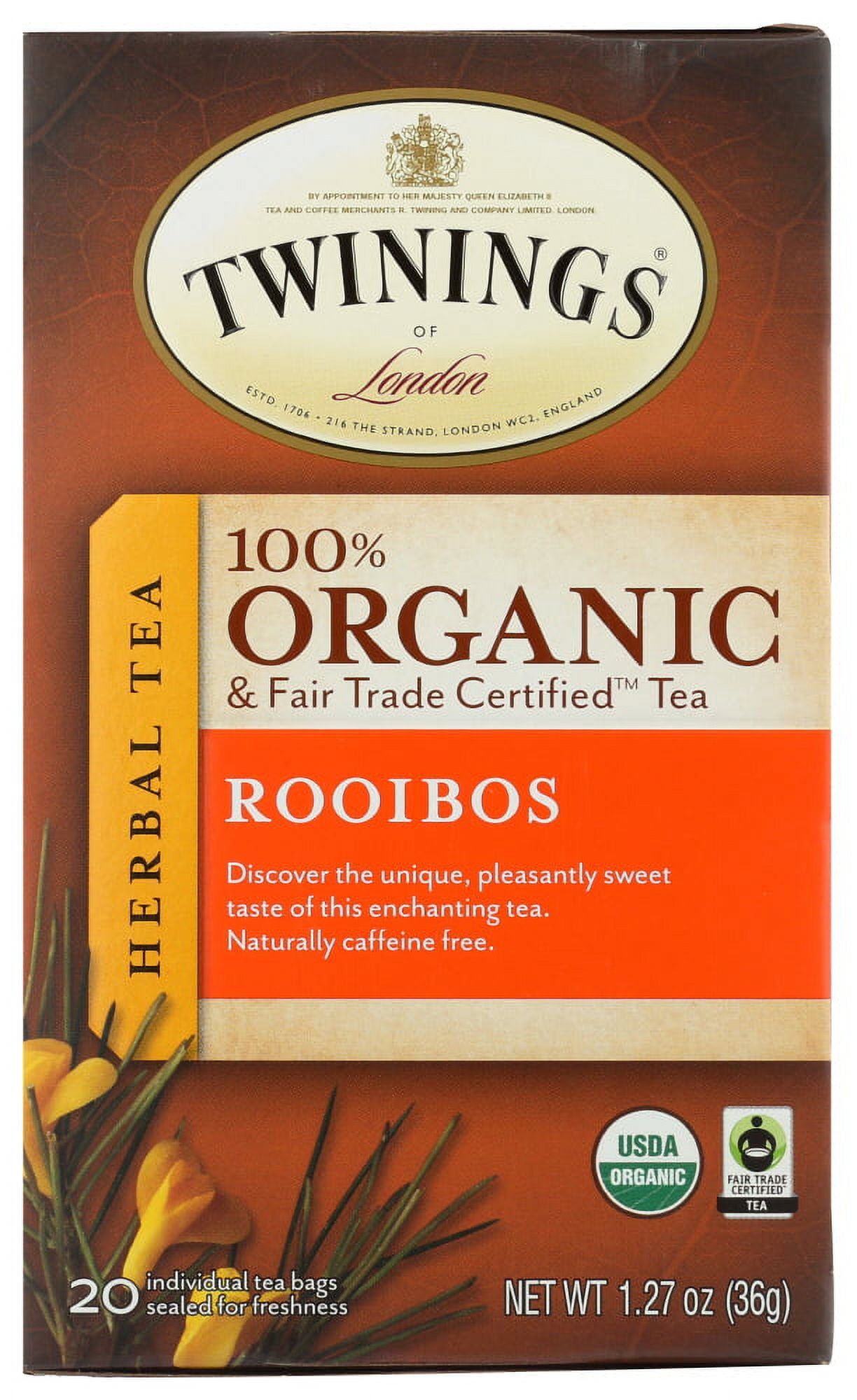 Twinings Organic Rooibos Bagged Tea, 20 Ct - Walmart.com