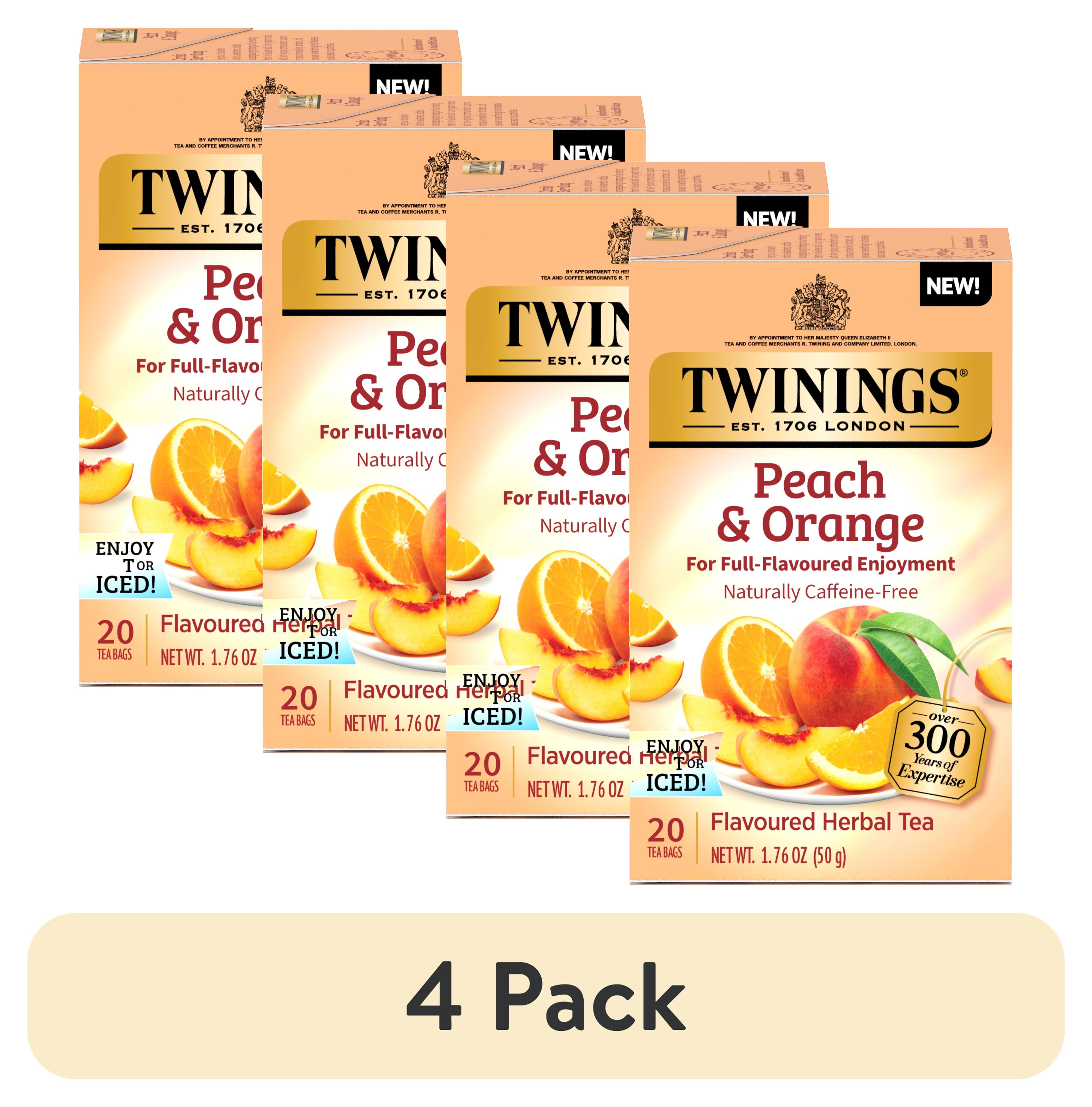 (4 pack) Twinings Peach & Orange Herbal Tea Bag, 20 Count Box - Walmart.com